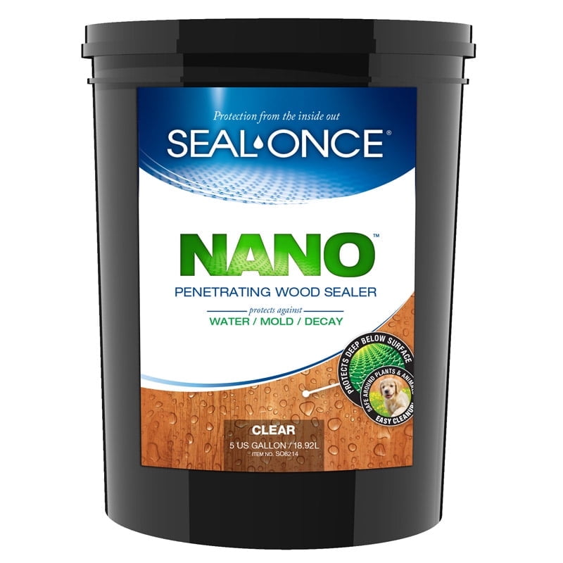 SEAL-ONCE NANO Flat Clear Water-Based Premium Wood Sealer 5 gal ...