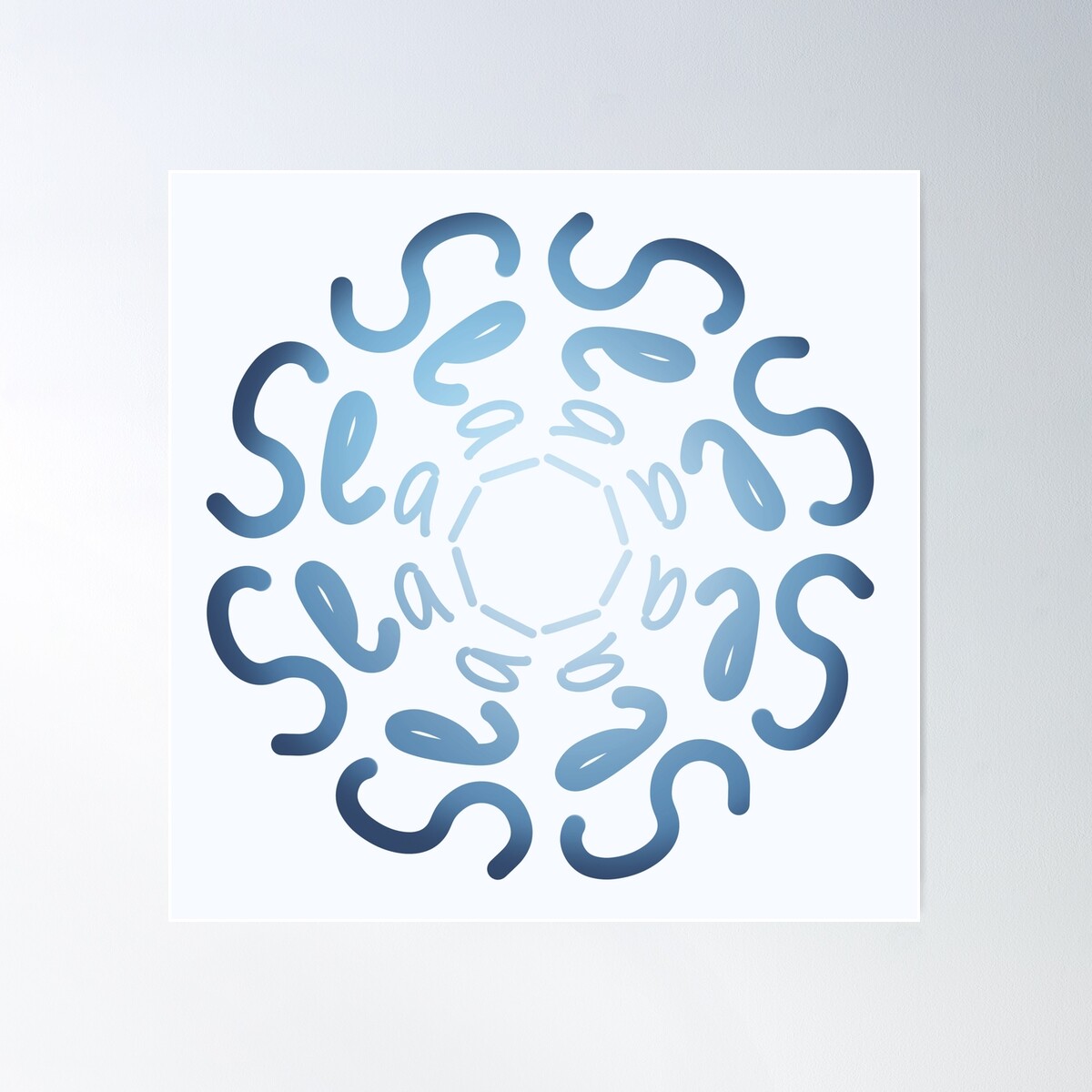 Seal / Seals - Blue Marine Animal Word Mandala Illustration Pattern ...