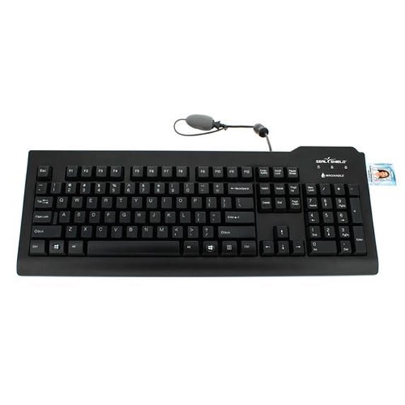 Seal Shield Waterproof Keyboard W/Card Reader - Black: Computer ...