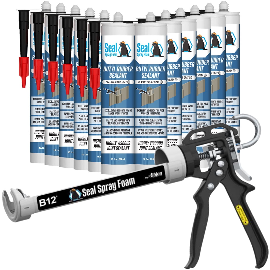 Seal Spray Foam Butyl Mastic Rubber Joint Sealant Gray - 300Ml (10.01oz ...
