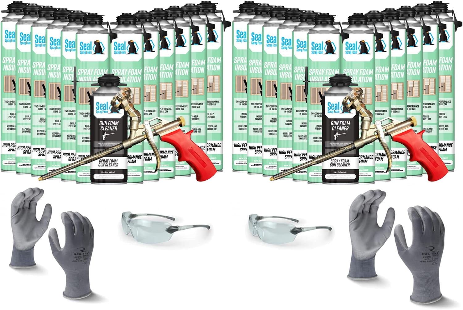 Seal Spray Expanding Insulation Foam Kit: 600 Board FT-24 Cans, 2 ...