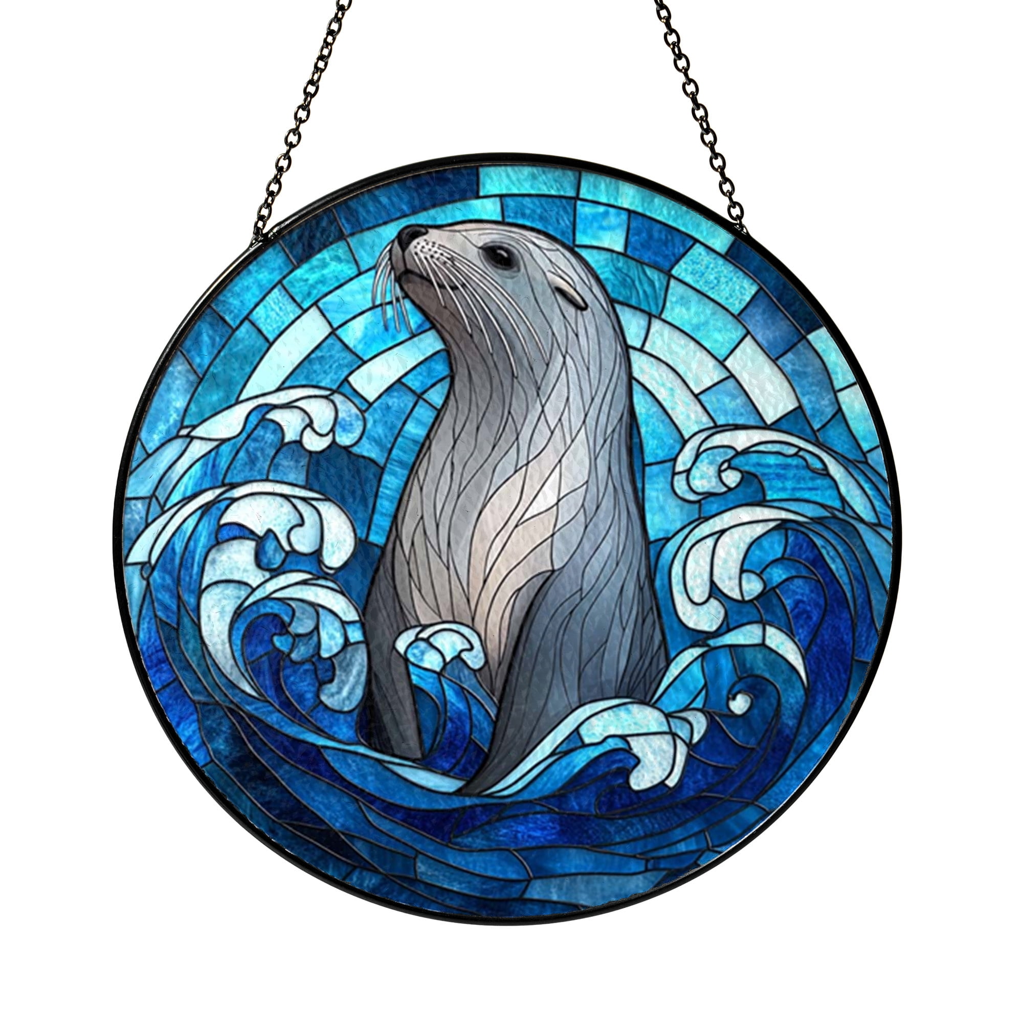 Seal Window Decor – Stained Glass Style Hanging1701 - Walmart.com