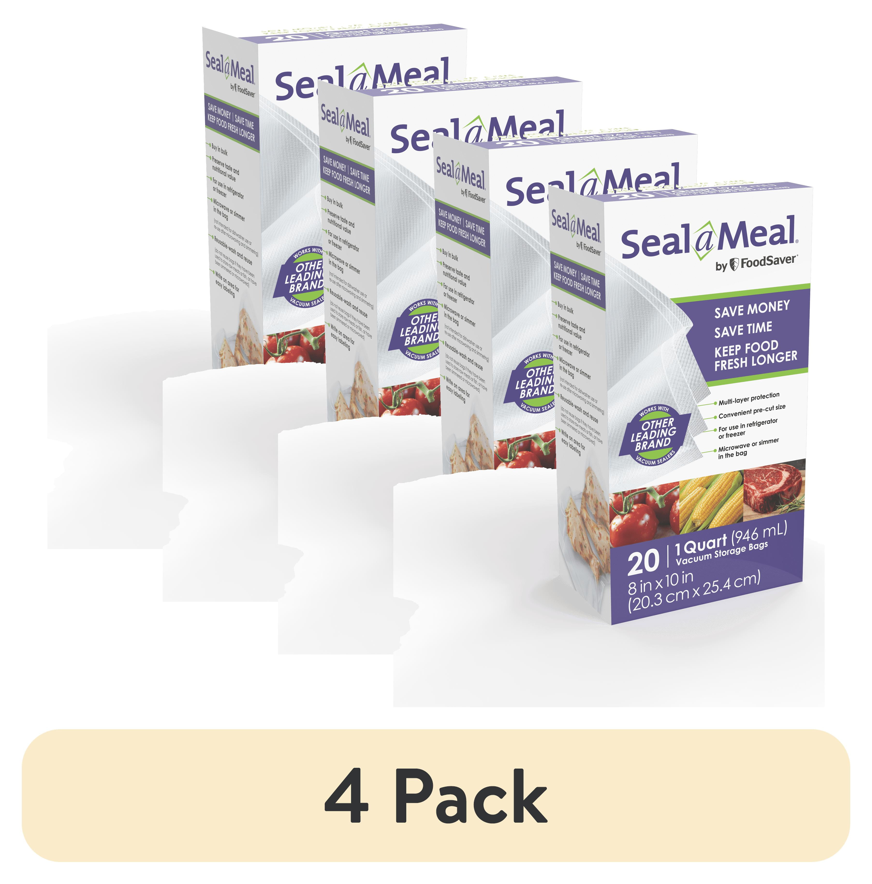 (4 pack) Seal-a-Meal 1-Quart Vacuum Seal Bags for Seal-a-Meal and ...