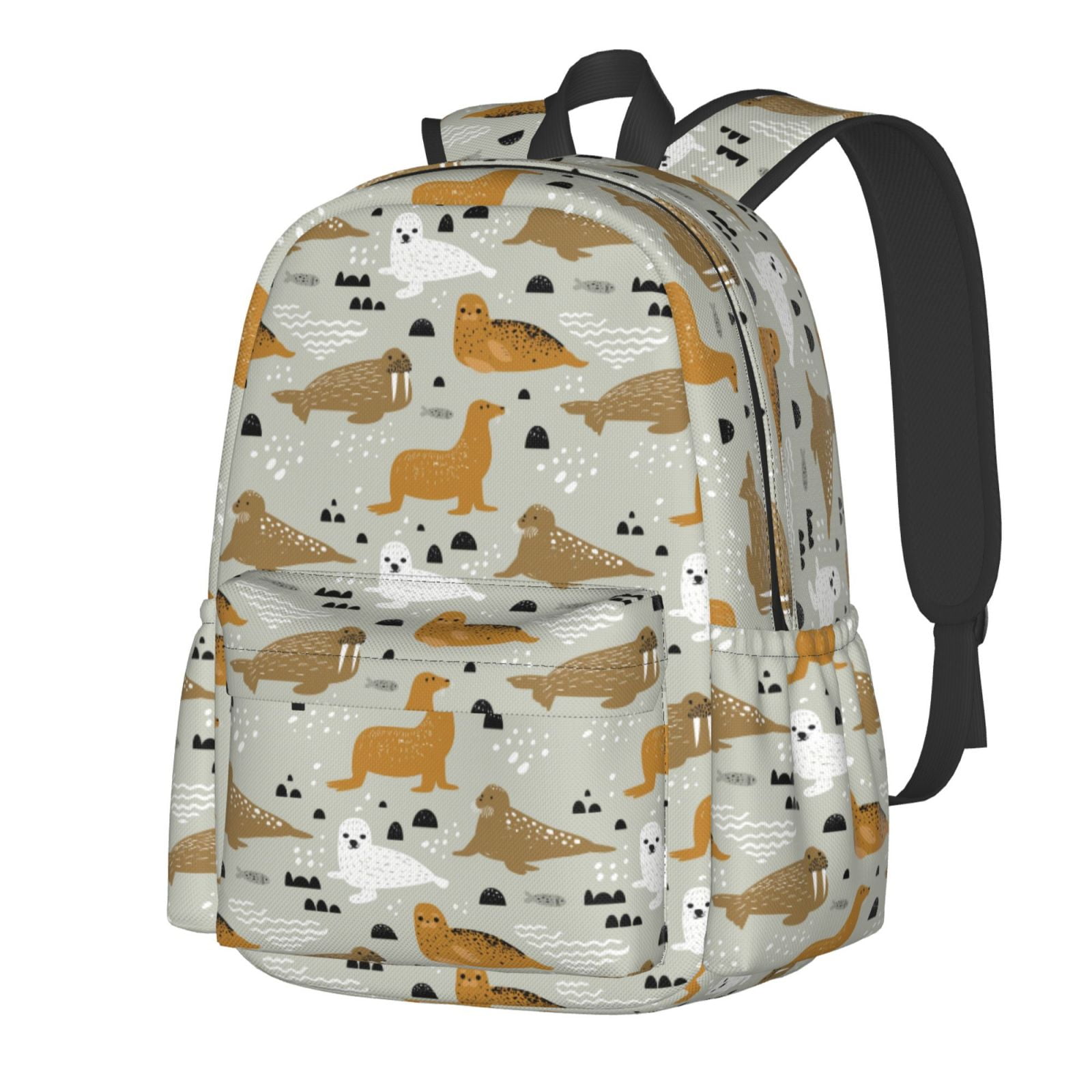 Seal and Walrus Pattern Backpack for Men Women Laptop Backpack Hiking ...