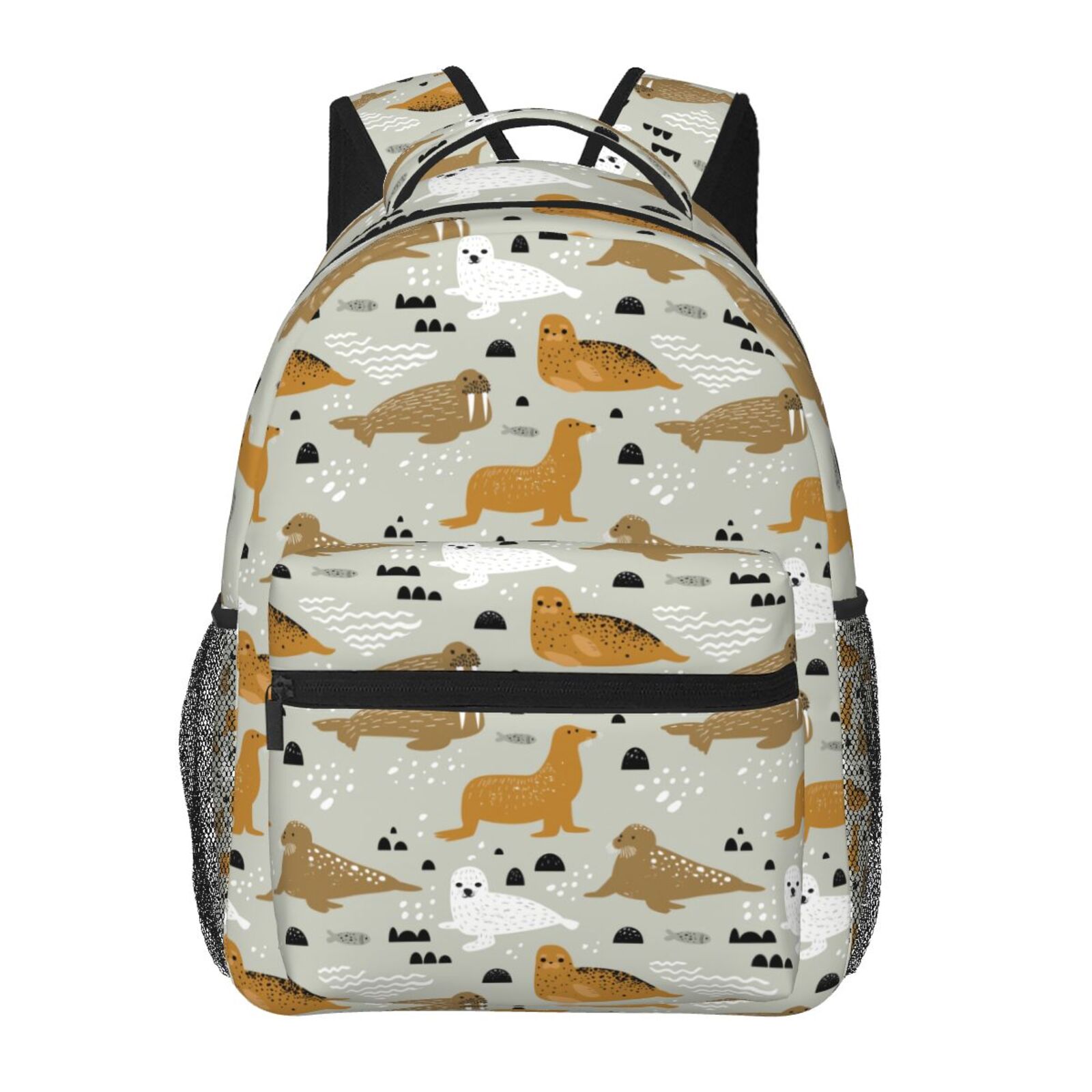 Seal and Walrus Pattern Backpack for Men Women Laptop Backpack Hiking ...