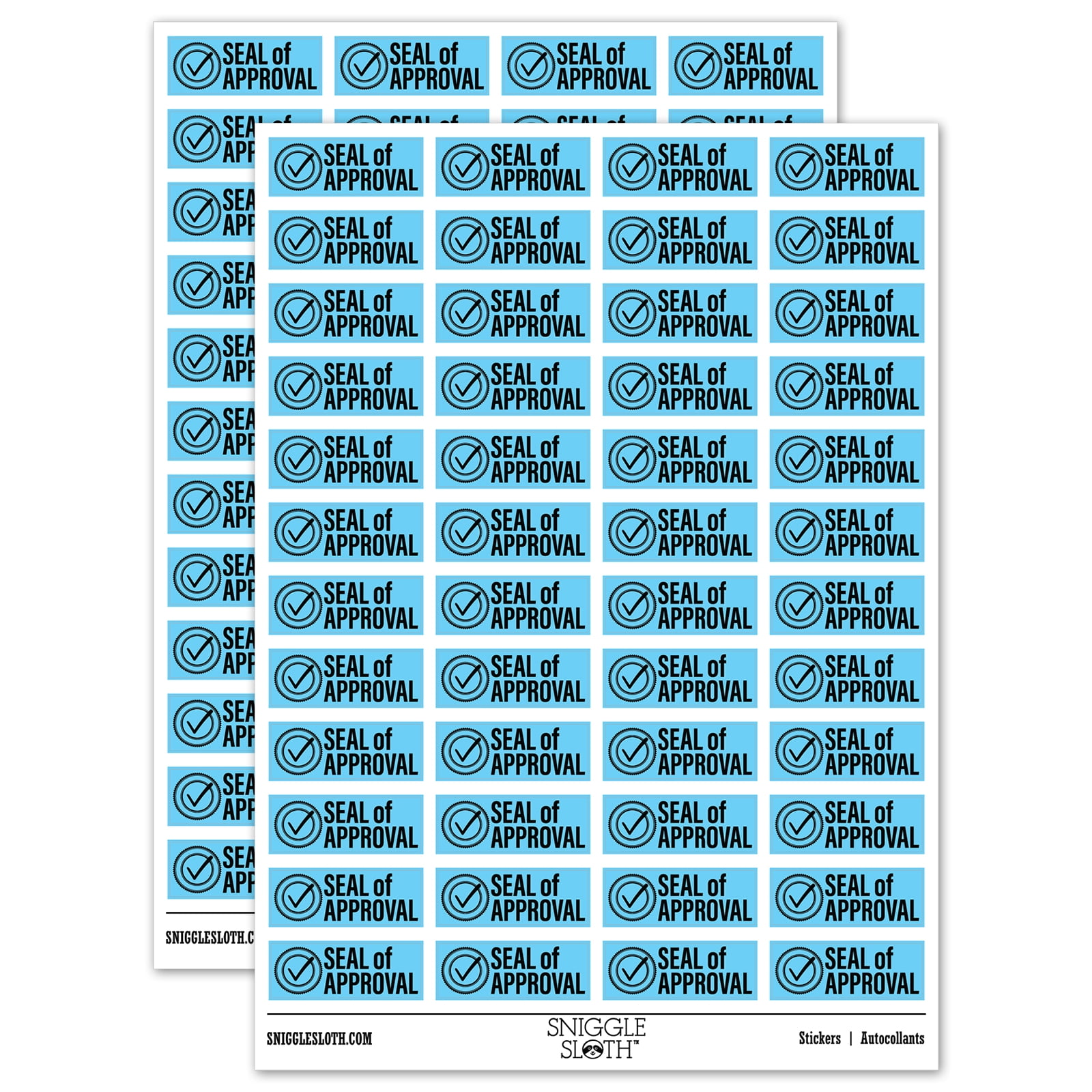 Seal of Approval Check Mark Checkmark Sticker Set - Light Blue - Gloss ...