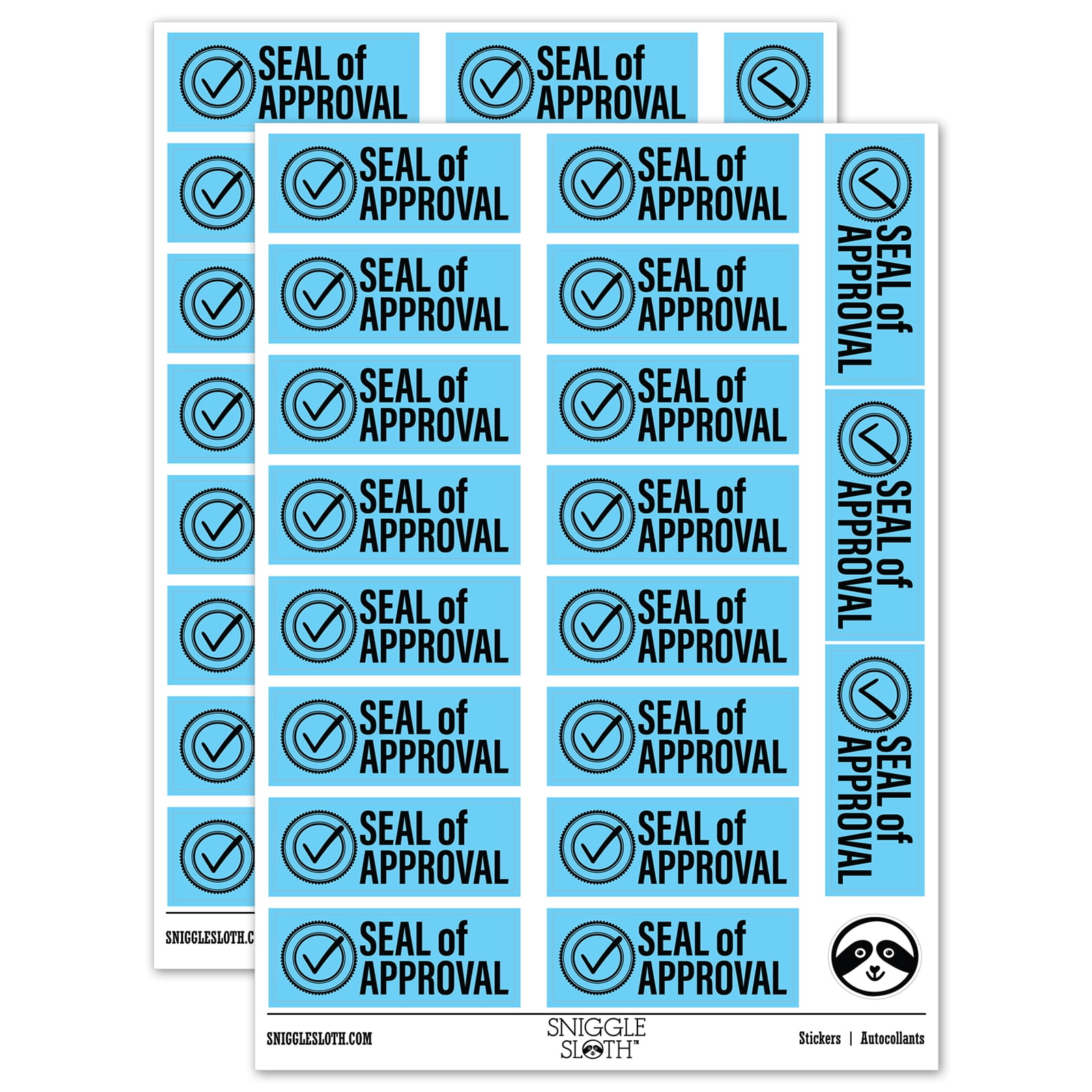Seal of Approval Check Mark Checkmark Sticker Set - Light Blue - Matte ...