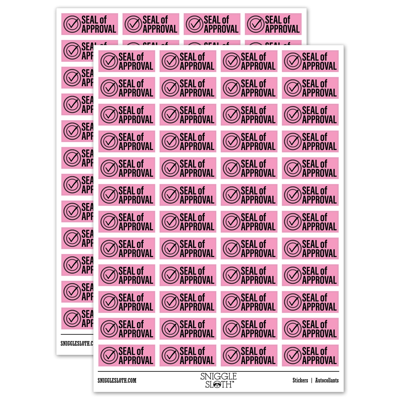Seal of Approval Check Mark Checkmark Sticker Set - Light Pink - Gloss ...