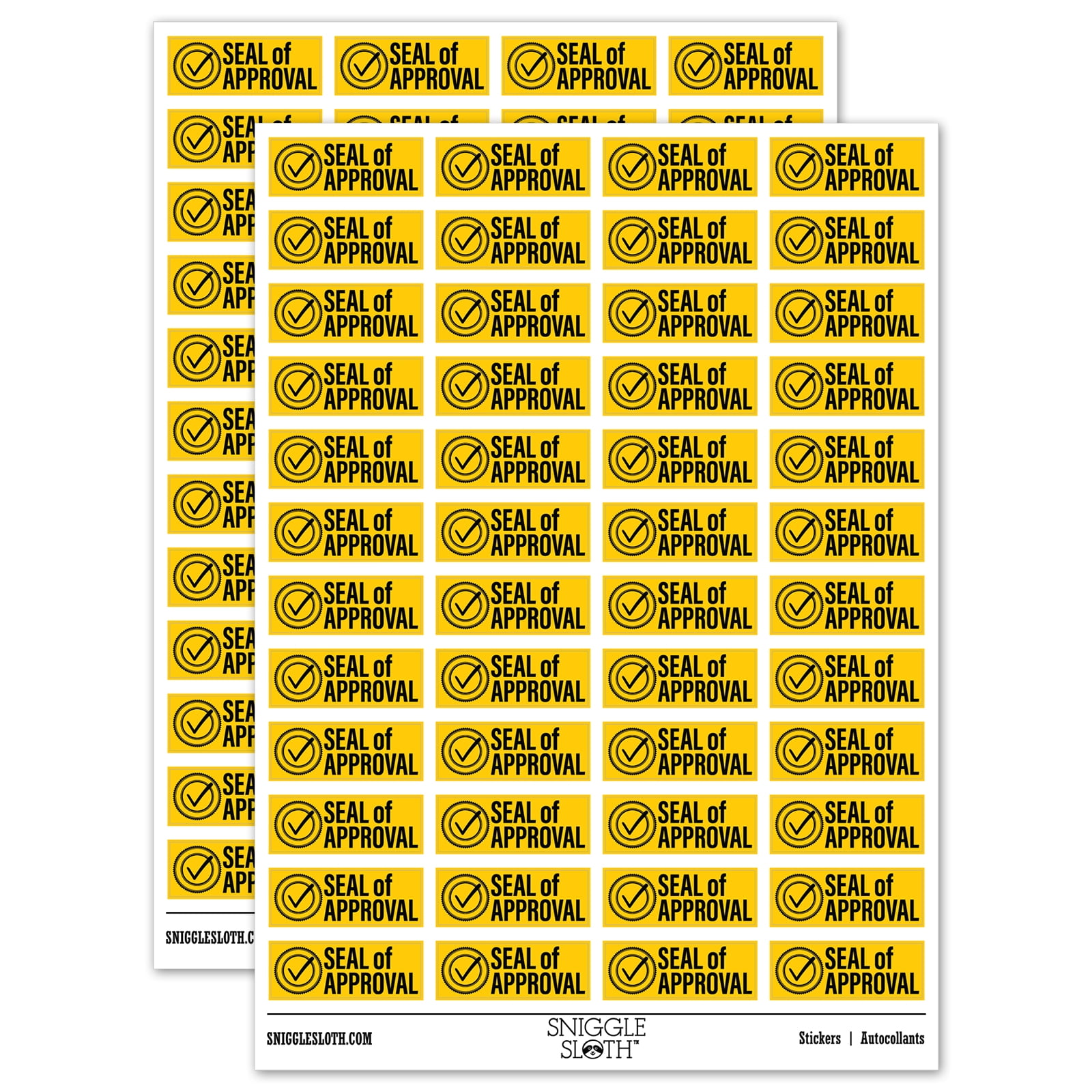 Seal of Approval Check Mark Checkmark Sticker Set - Yellow - Gloss ...