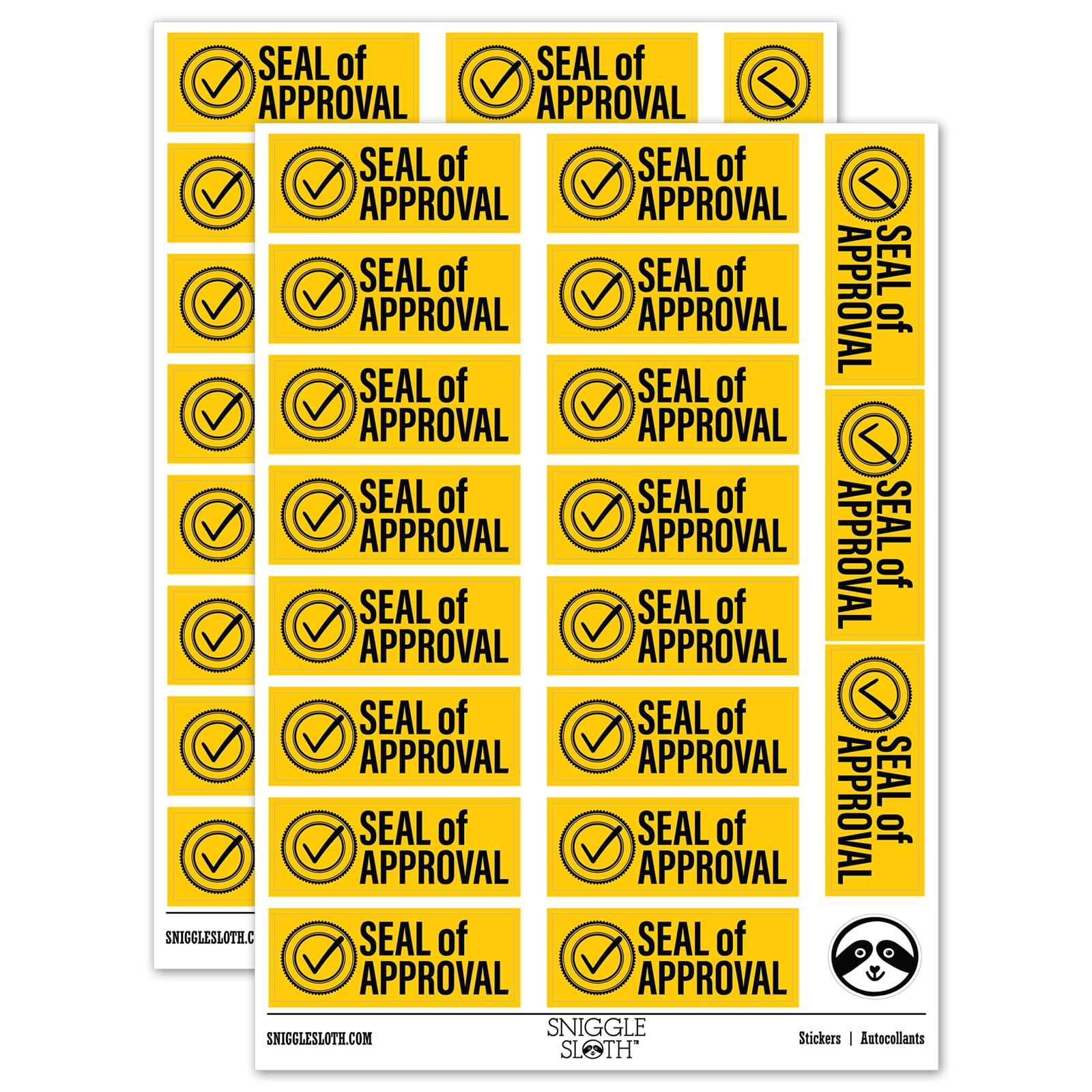 Seal of Approval Check Mark Checkmark Sticker Set - Yellow - Gloss ...