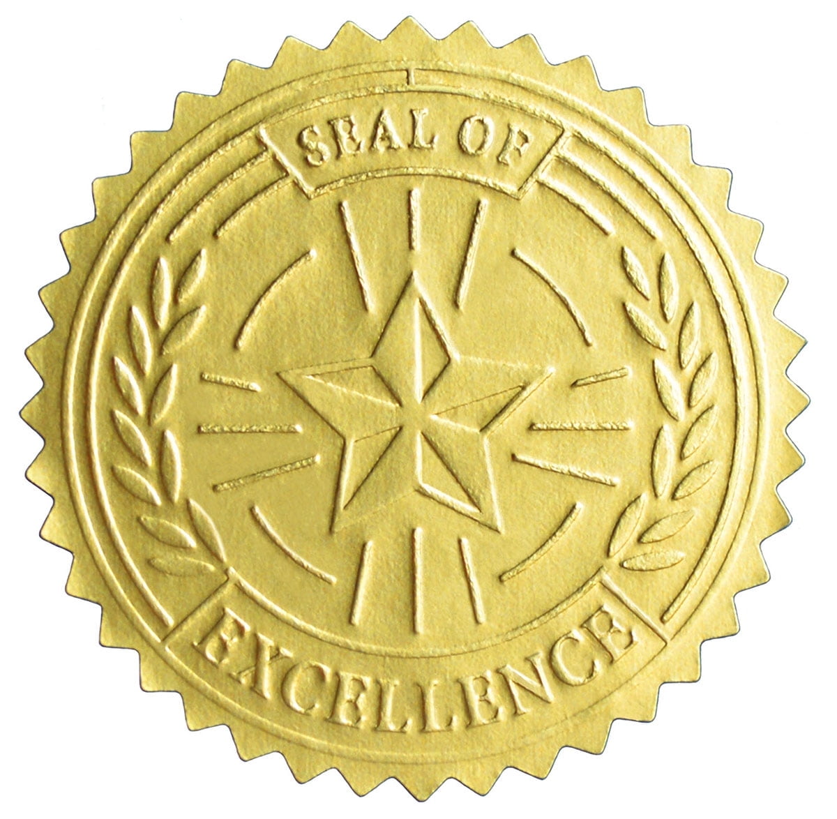 Seal of Excellence Embossed Gold Certificate Seals, 1.75" (Pack of 100 ...