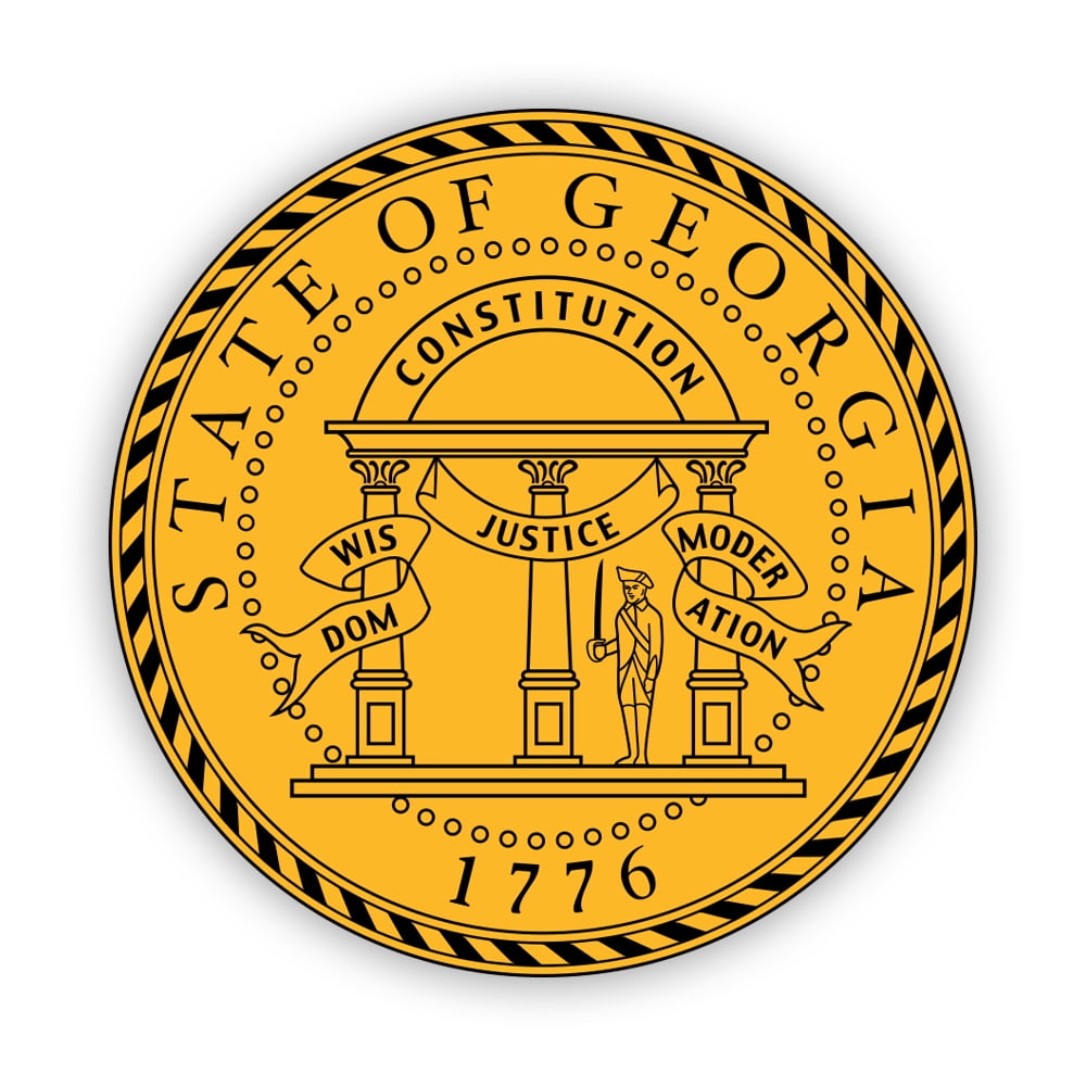 Seal of Georgia Sticker Decal - Self Adhesive Vinyl - Weatherproof ...