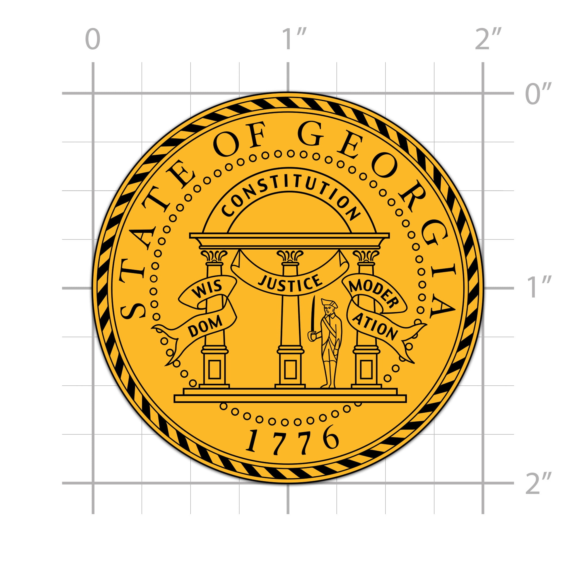 Seal of Georgia Sticker for water bottle phone tumbler hard hatga state ...