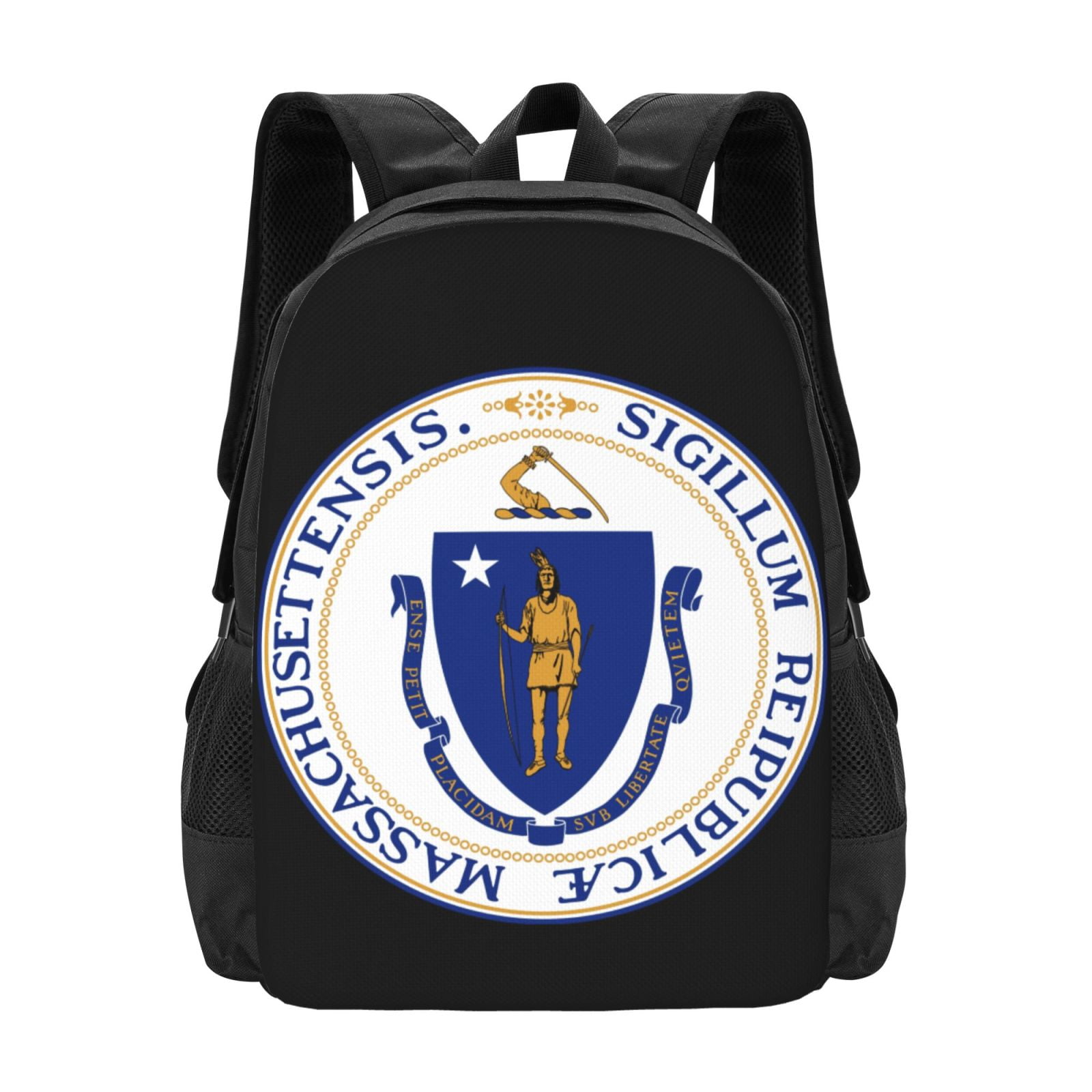 Seal of Massachusetts Black Backpack for Women Men Laptop Backpack Work ...