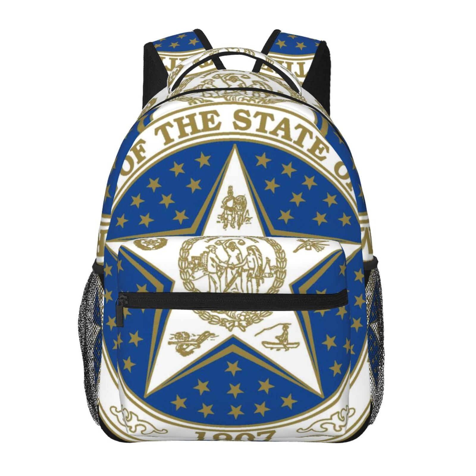 Seal of Oklahoma Black Backpack for Women Men Laptop Backpack Work ...