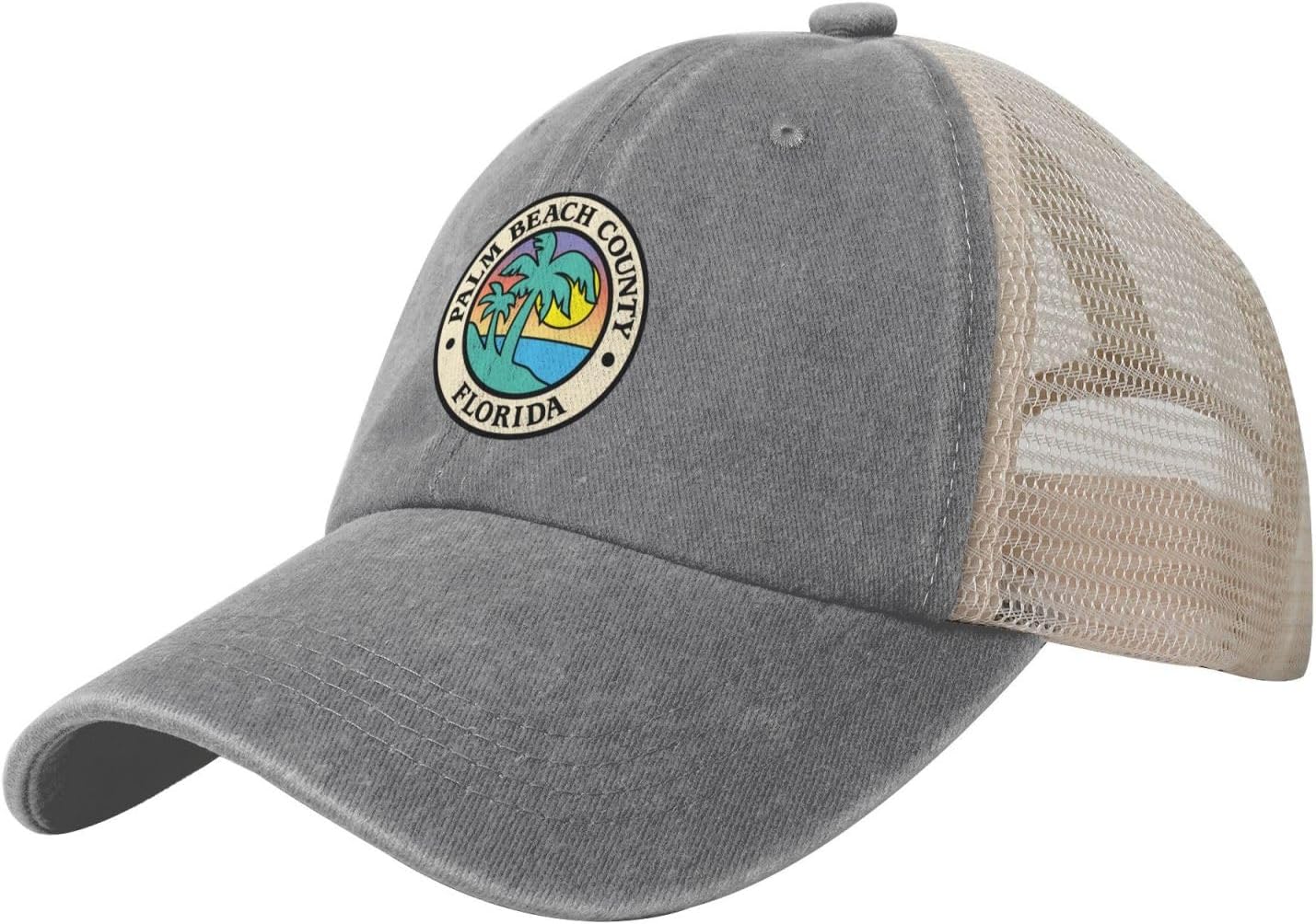 Seal of Palm Beach County. Florida Baseball Cap Women Men Mesh Back ...