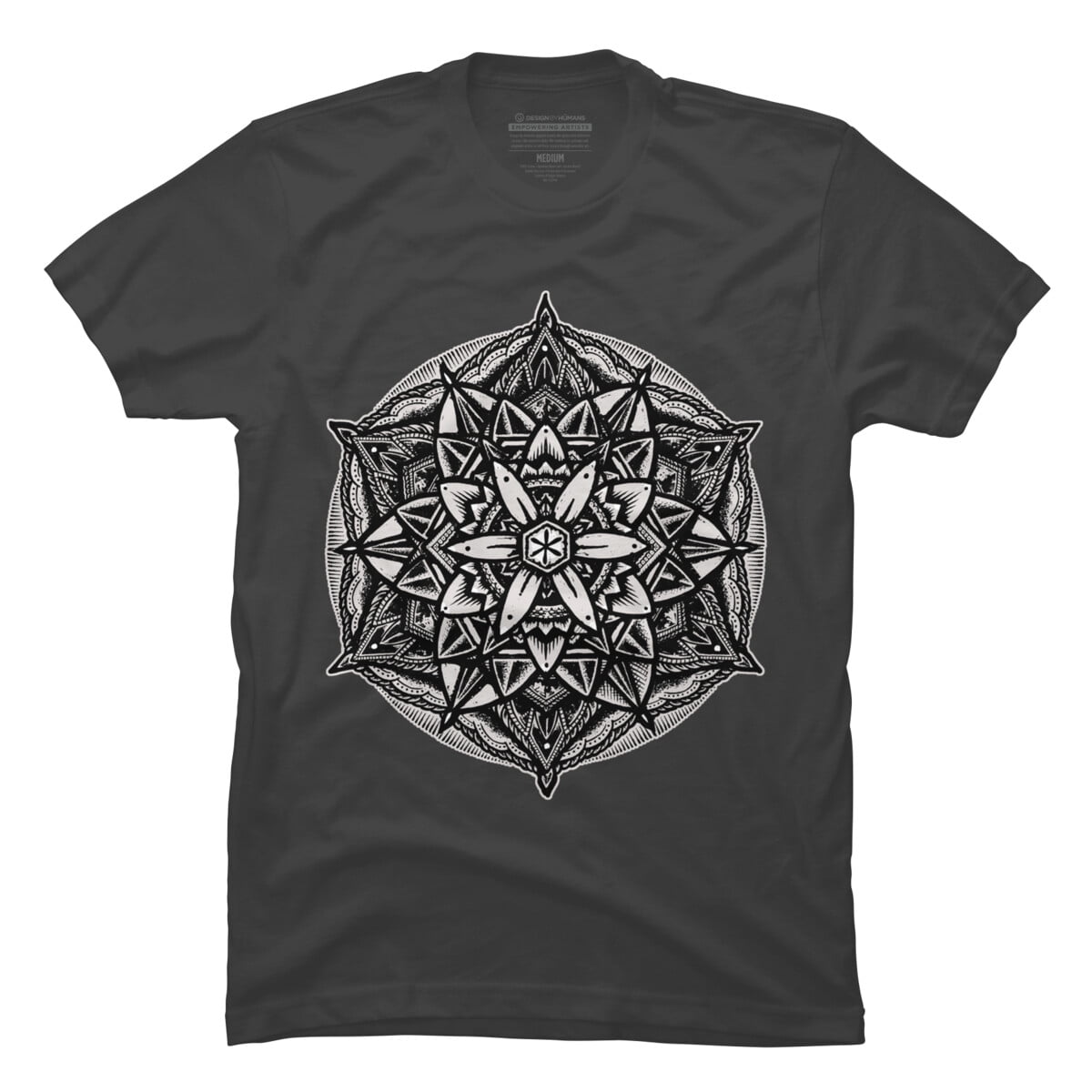 Seal of Solomon Sacred Geometry Mandala / Solid Mens Charcoal Gray ...