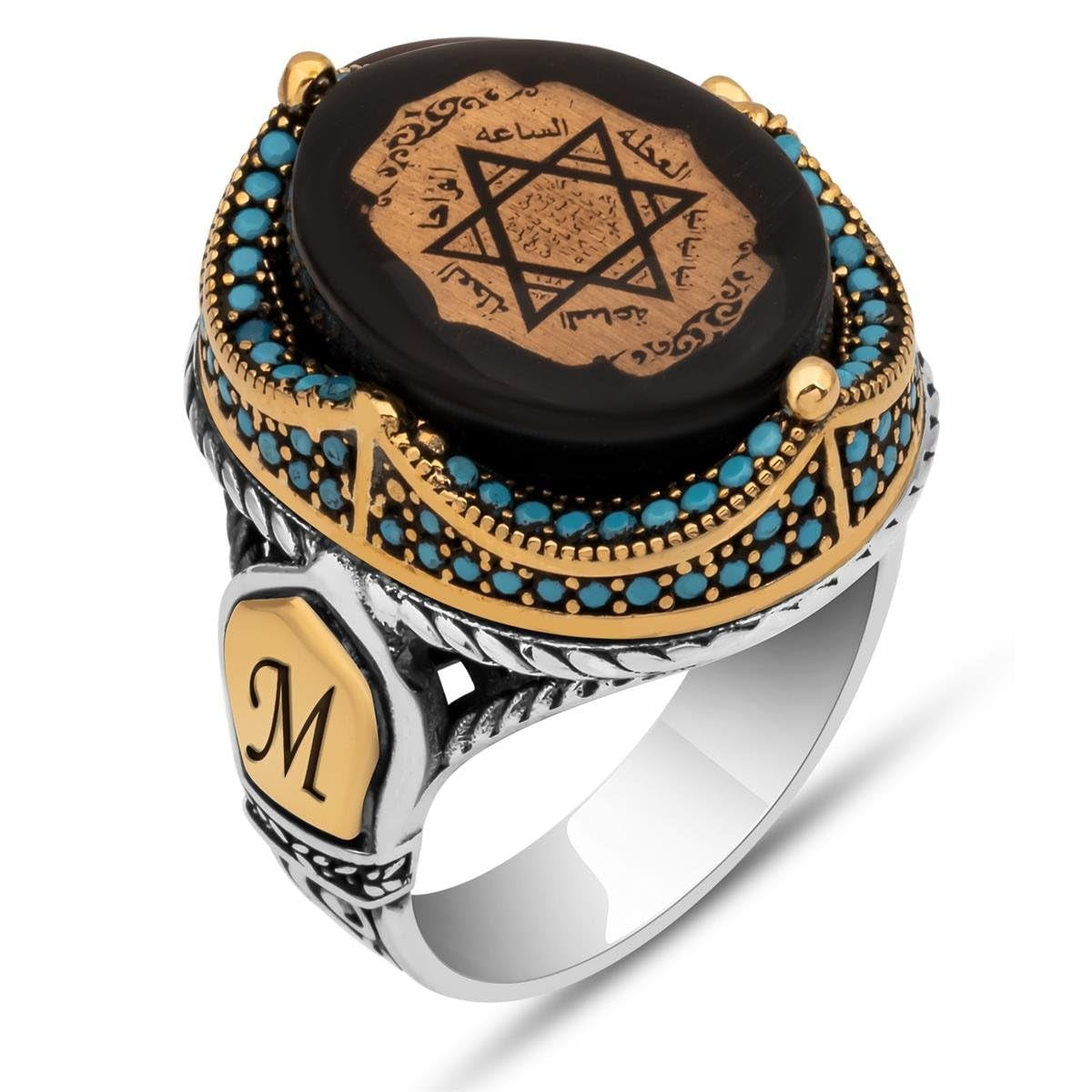 Seal of Solomon-Star of David Ring-Handmade Mens Ring-Aging Style ...