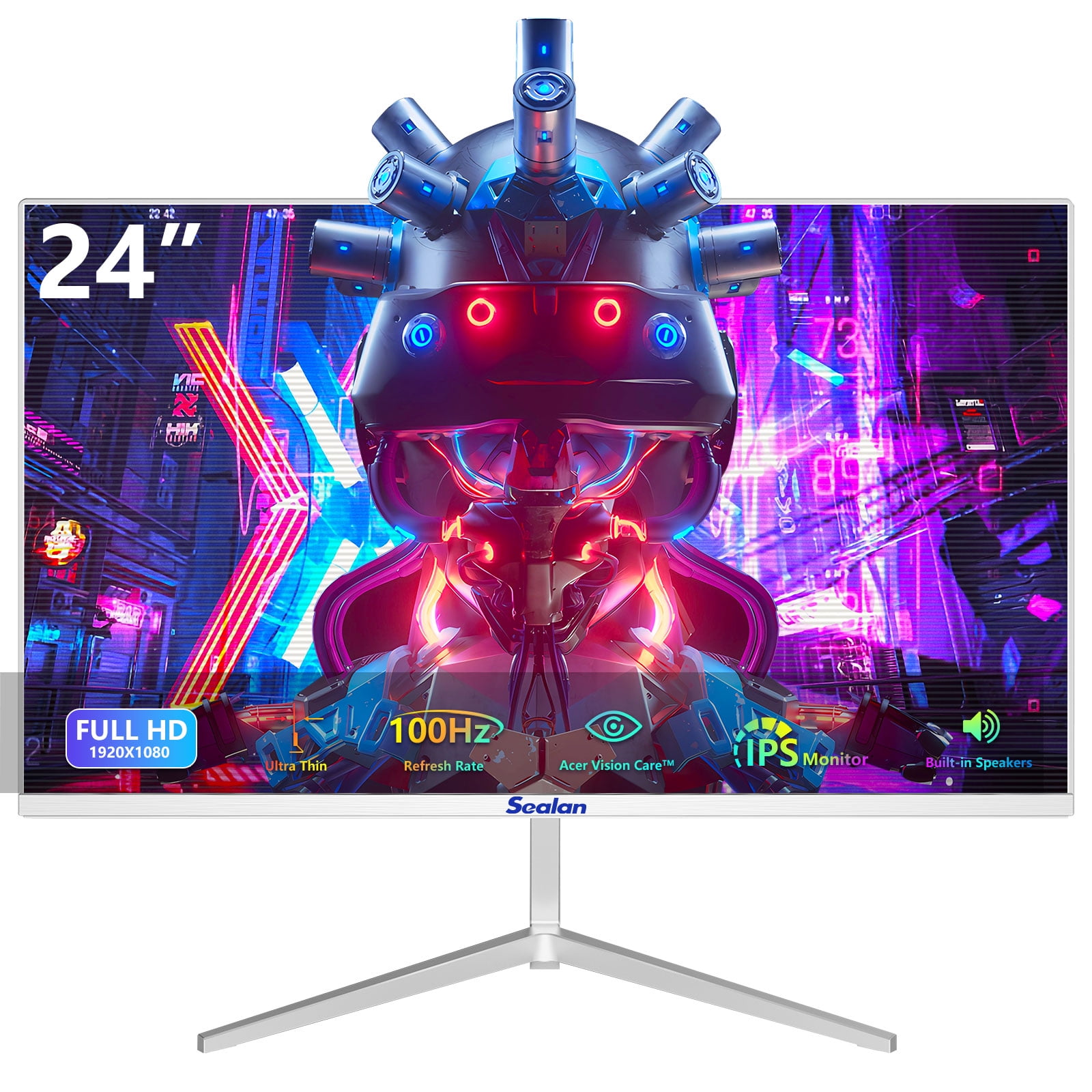 Sealan 24 Inch Monitor 100Hz Refresh Rate 16:9 Aspect Ratio Ergonomic ...
