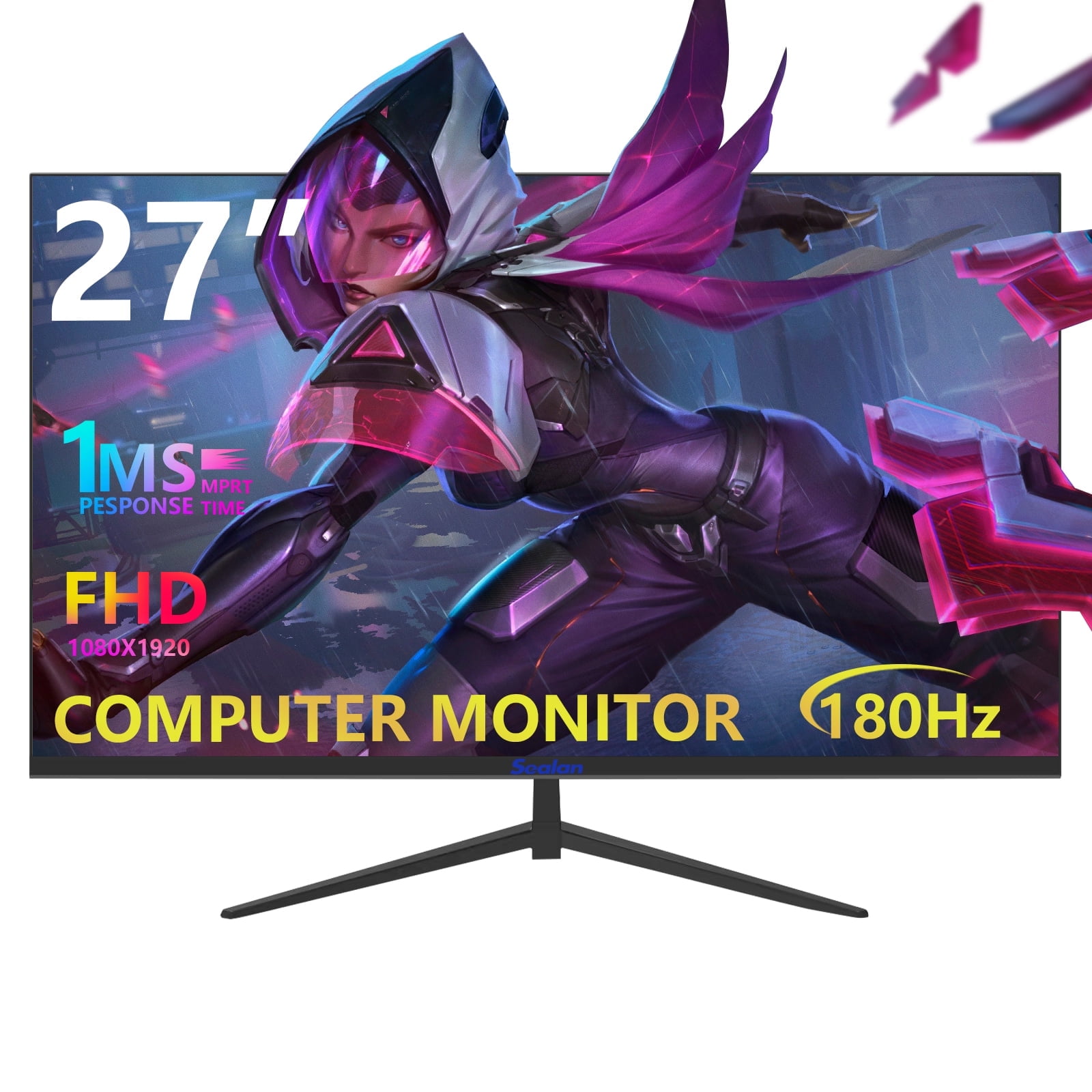 Sealan Gaming Monitor 27 inch 180Hz Full HD AMD FreeSync & Flicker-Free ...