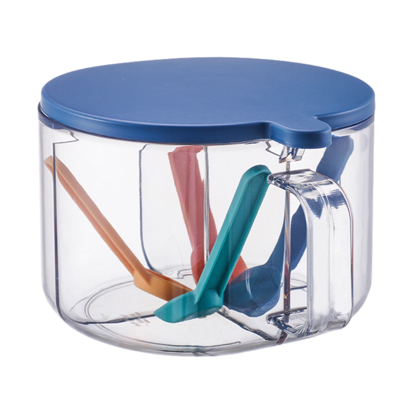 Sealed 4-Compartment Spice Jar with Spoon & Lid, Multi-Compartment ...