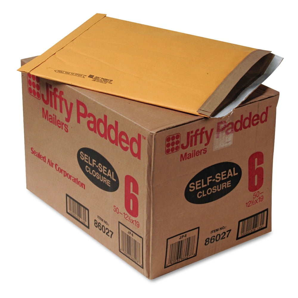 Sealed Air 64371 12.5 in. x 19 in. #6 Jiffy Padded Mailer - Natural ...