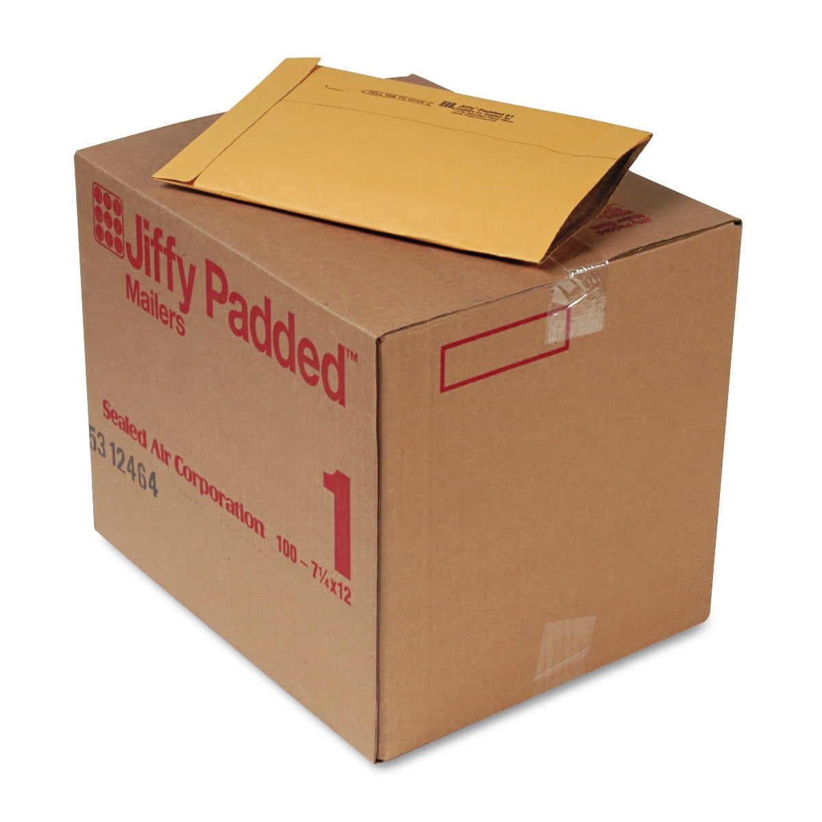 Sealed Air Jiffy Padded Mailer, #1, 7 1/4 x 12, Natural Kraft, 100 ...