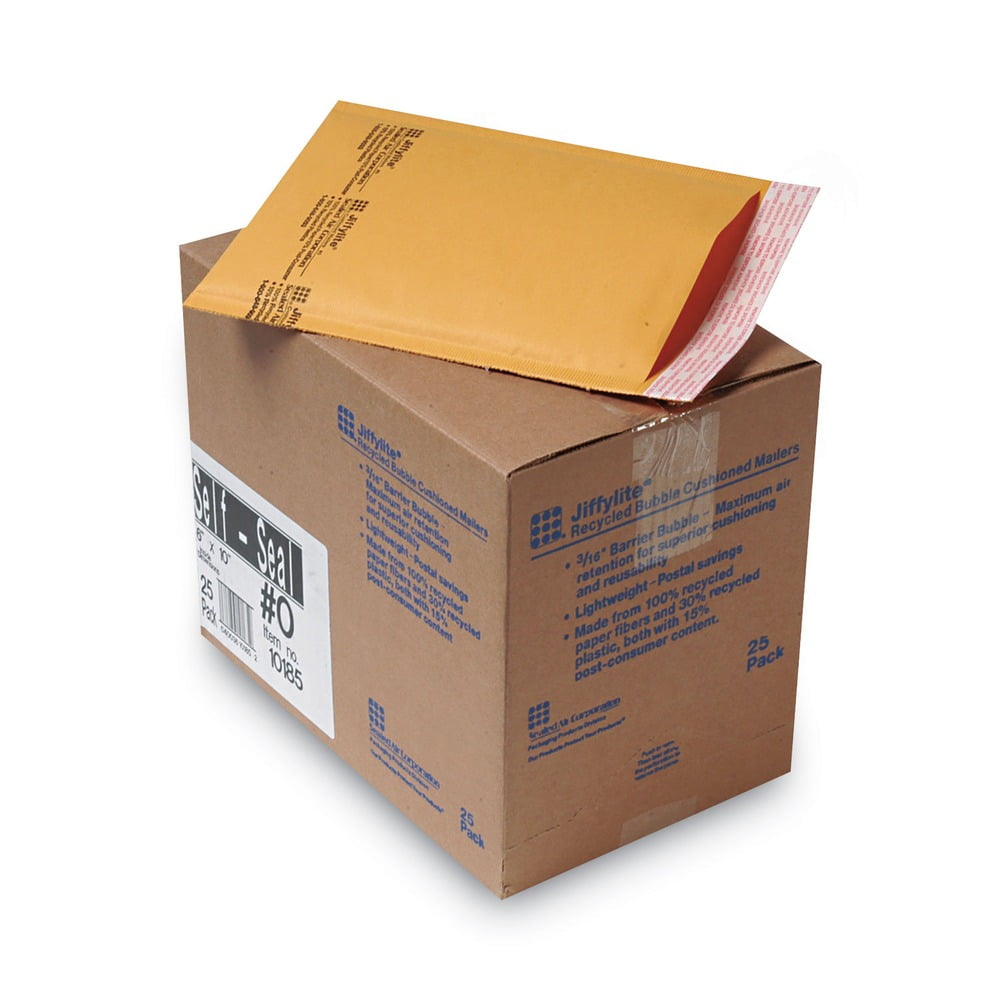 Sealed Air JiffyLite Cellular Cushioned Mailer, #0, 6"x10", 25 pack ...