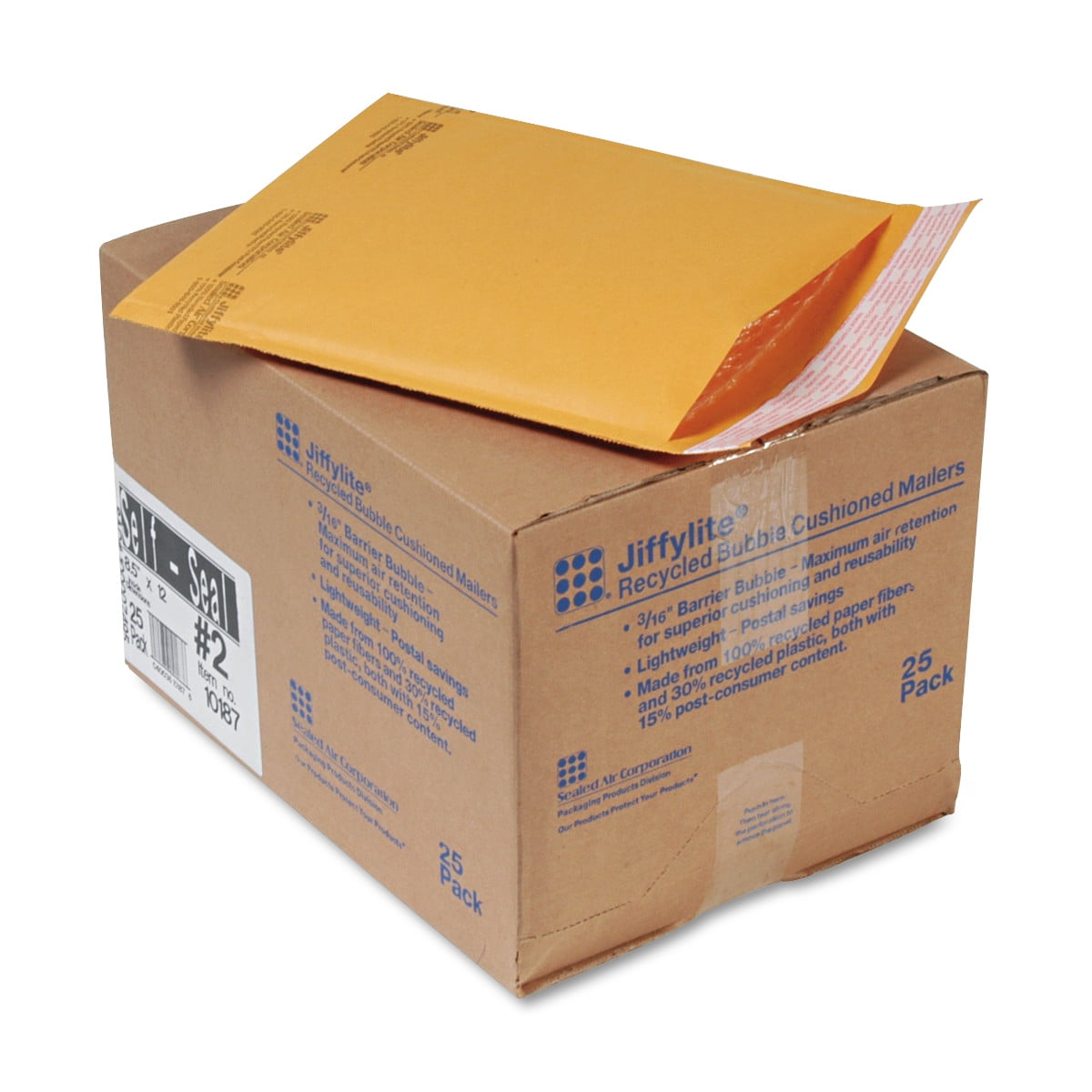 Sealed Air JiffyLite Cellular Cushioned Mailer, #2, 8.5"x12", 25 pack ...