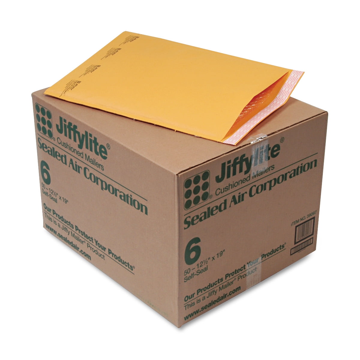 Sealed Air JiffyLite Cellular Cushioned Mailer, #6, 12.5"x19", 50 pack ...