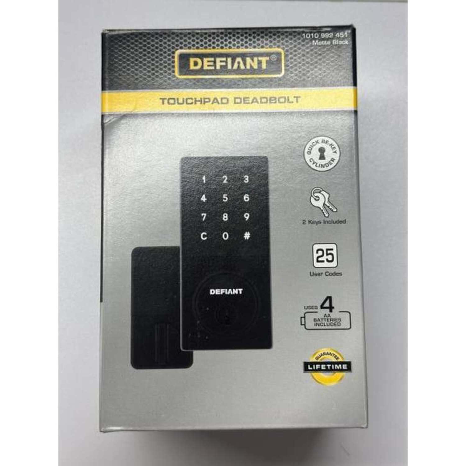 (Sealed) DEFIANT Deadbolt Lock, Electronic Touchpad - Matte Black ...