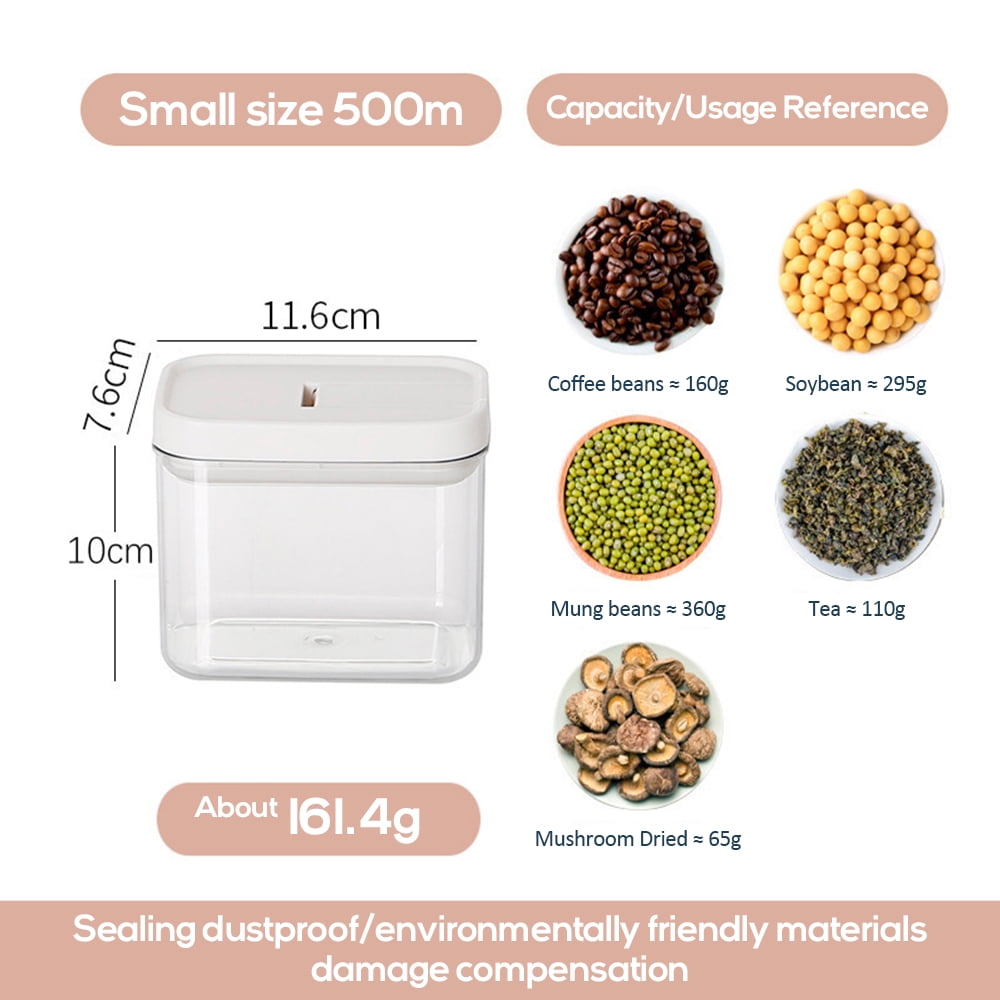 Sealed Food Storage Box with Lid Clear Plastic Storage Jar for Kitchen ...