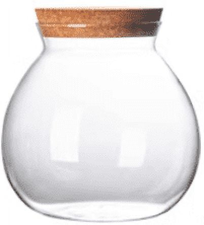 Multi-Purpose Clear Round Glass Jar, Airtight Container With Cork Lid ...