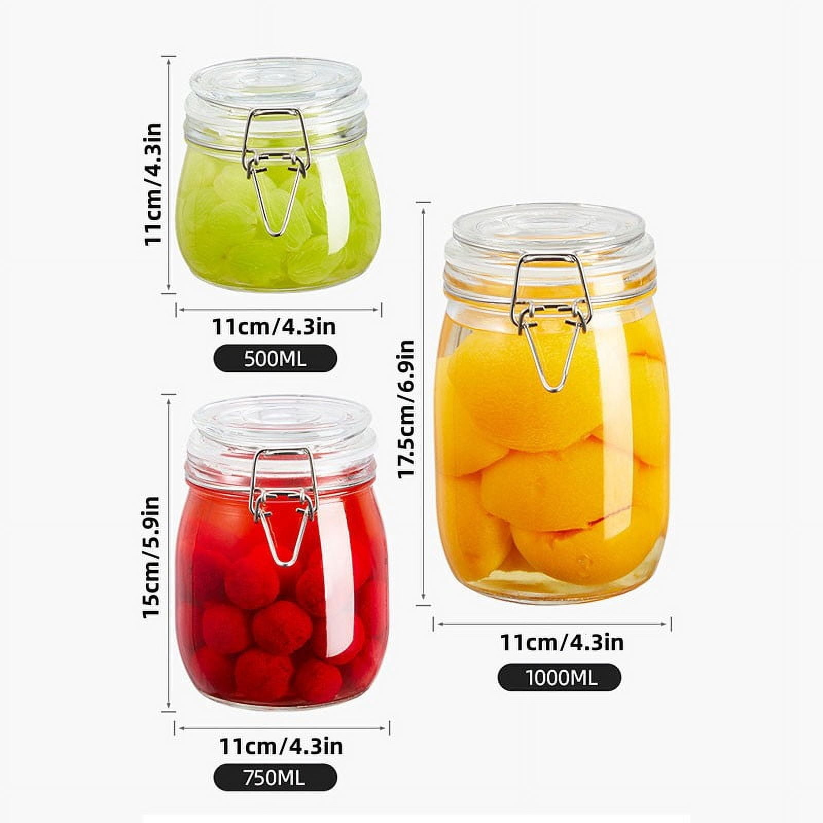 Sealed Glass Jars with Clip Lids, Honey Bottles, Snack Jars, Grain ...