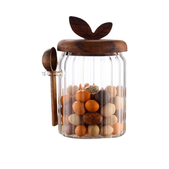 Sealed Glass Storage Jar with Spoon for Food Preservation Kitchen ...