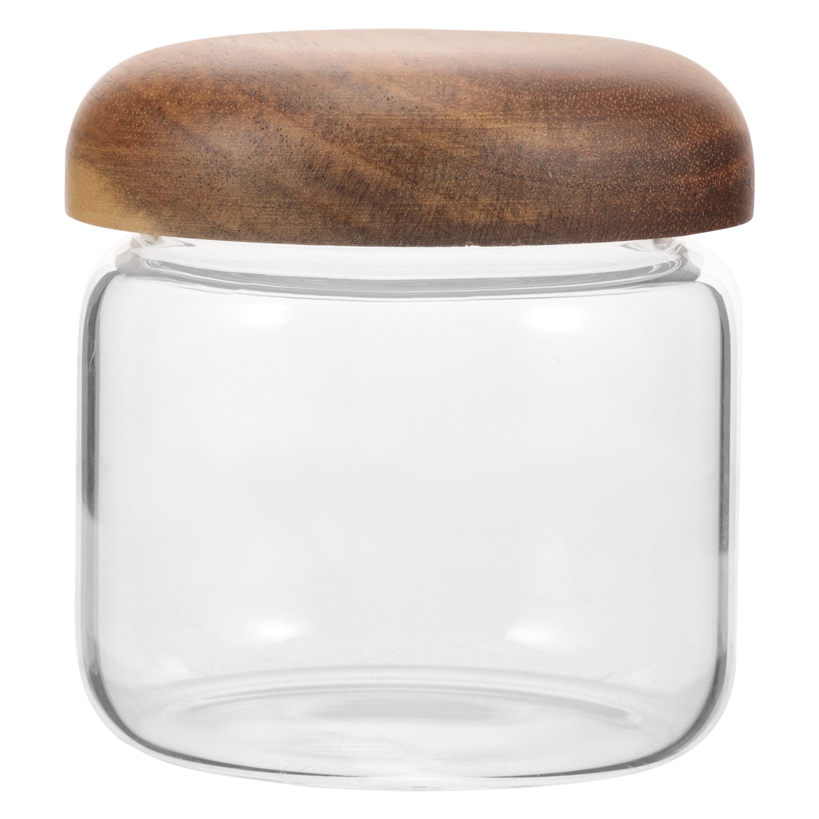 Sealed Jar Dry Fruit Tea Coffee Sugar Storage Jars Wood Glass Loose ...