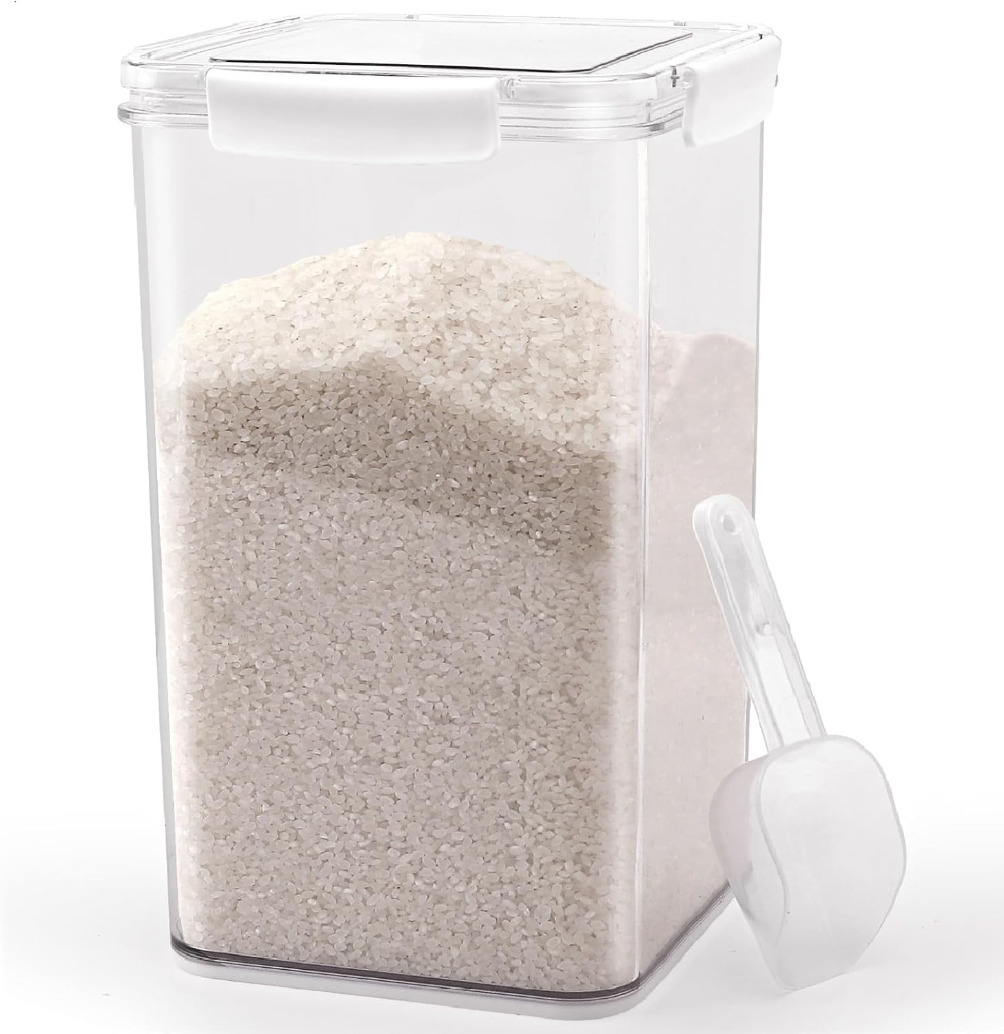 Sealed Rice Box - Sealed Flour Box with Scoop - Food Grade Plastic Food ...