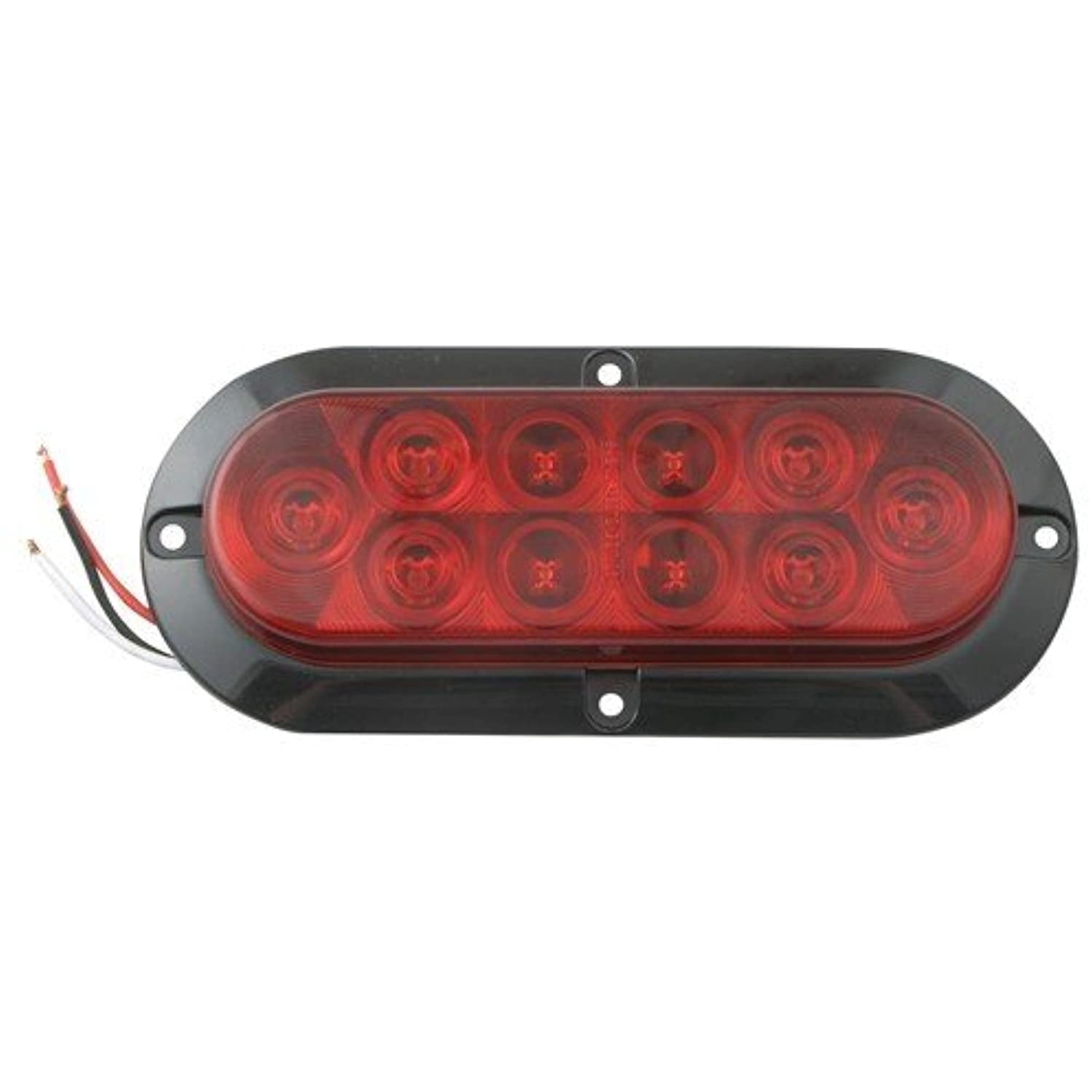 Sealed Waterproof 10 LED Surface/Flange Mount Trailer Lights, Red, Red ...