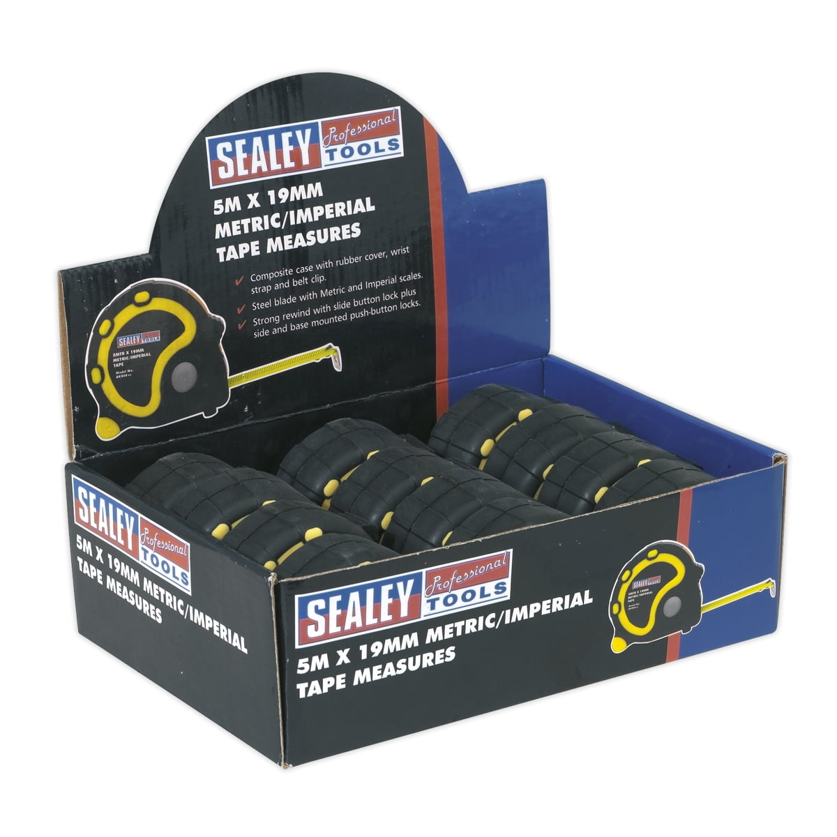 Sealey AK98912 Rubber Measuring Tape 5m (16ft) X 19mm Metric/Imperial ...