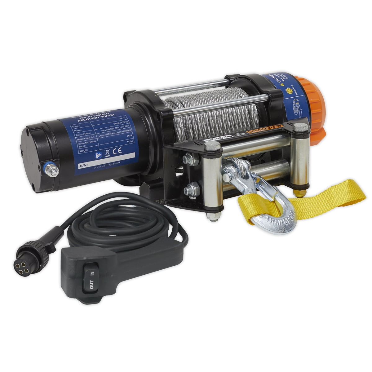 Sealey Atv2040 Atv/Quad Winch 2040Kg Line Pull 12V - Walmart.com