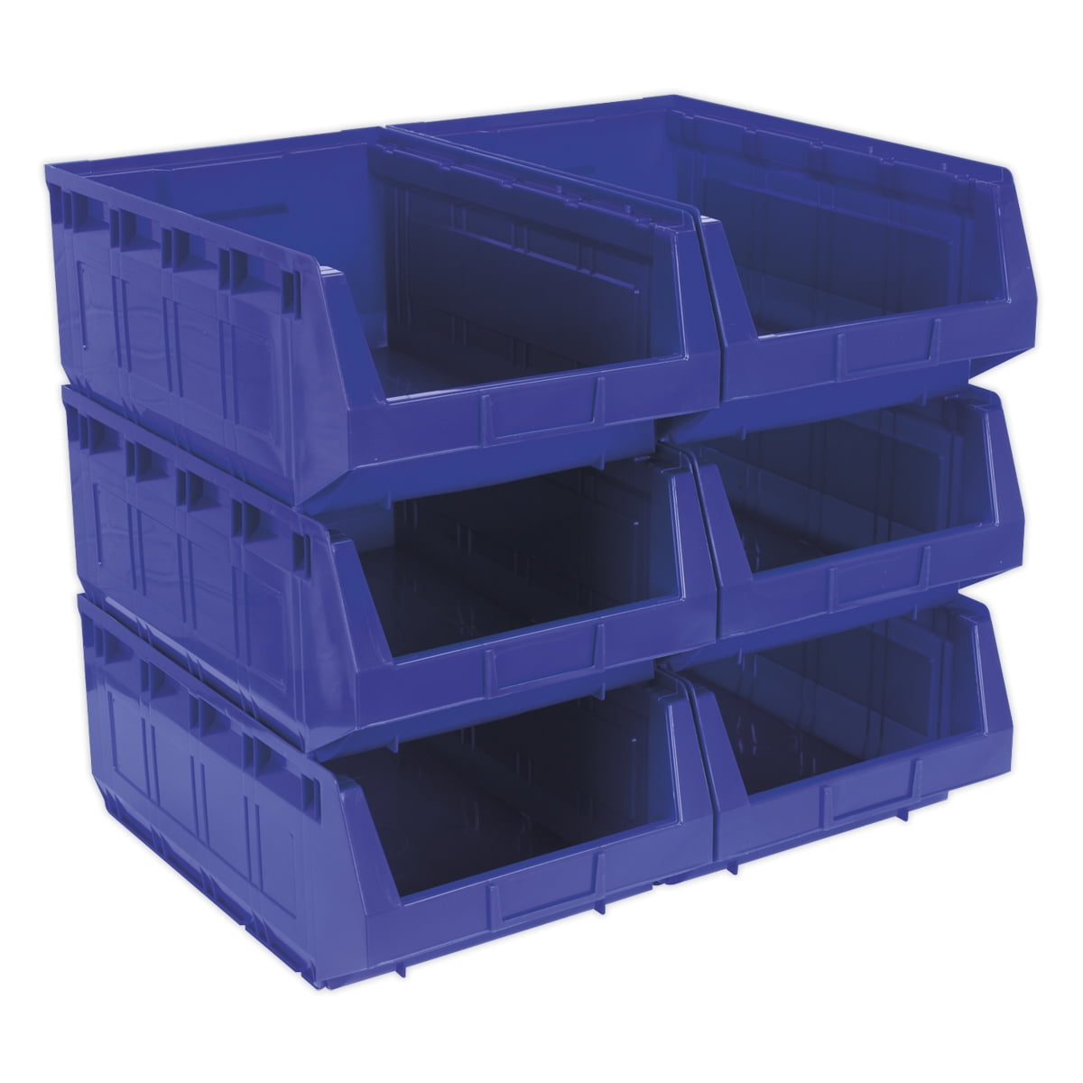 Sealey Tps56B Plastic Storage Bin 310 X 500 X 190Mm - Blue Pack Of 6 ...
