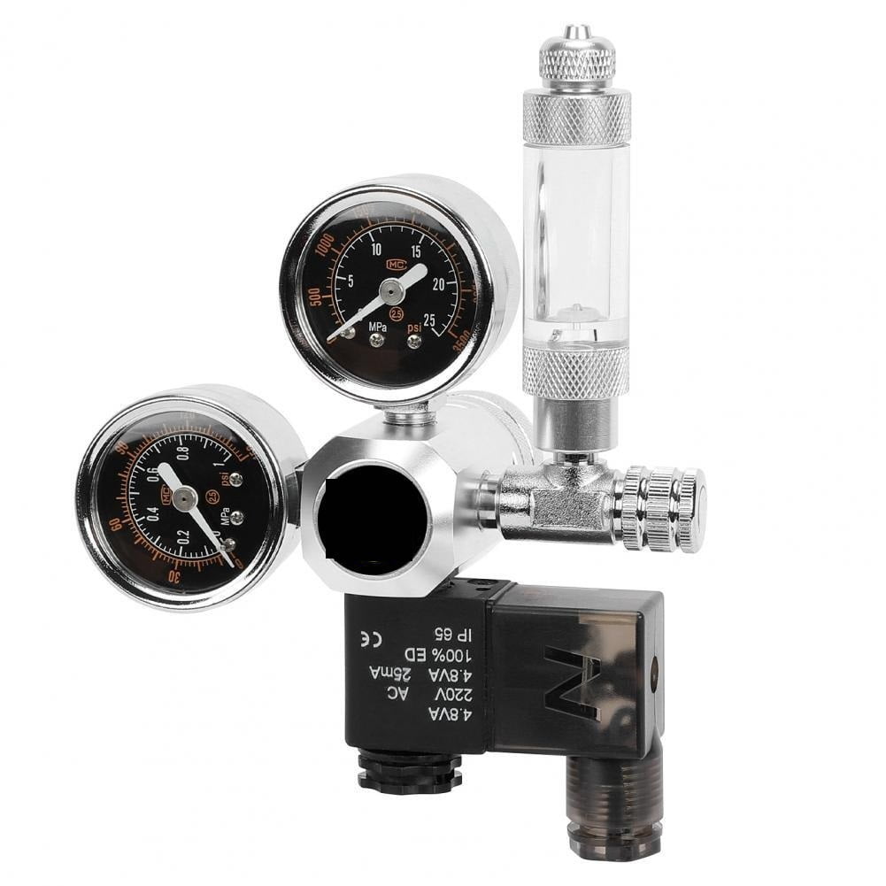 Sealing Easy To Read Aquarium CO2 Regulator Adjustable CO2 Solenoid AC ...