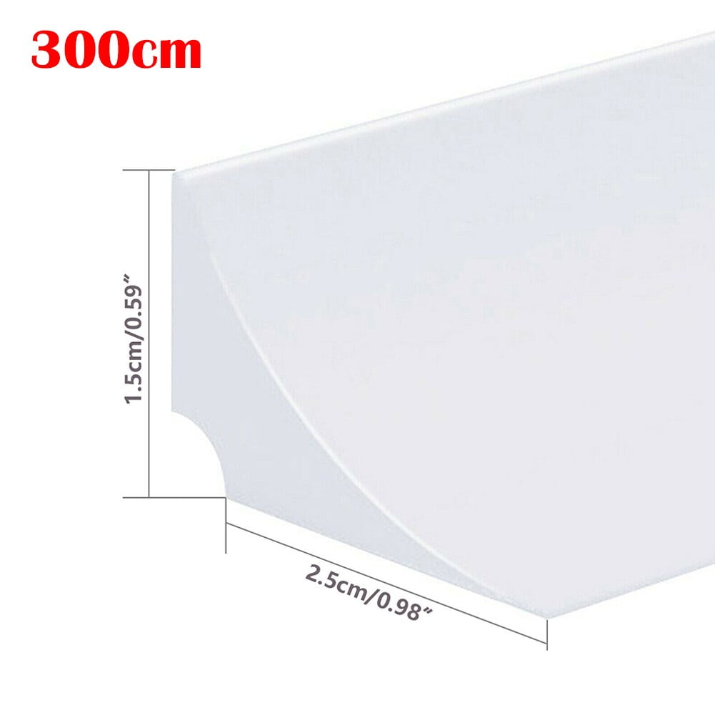 Sealing Strip Water Barrier 300cm/400cm Bathrooms Bendable Black/White ...