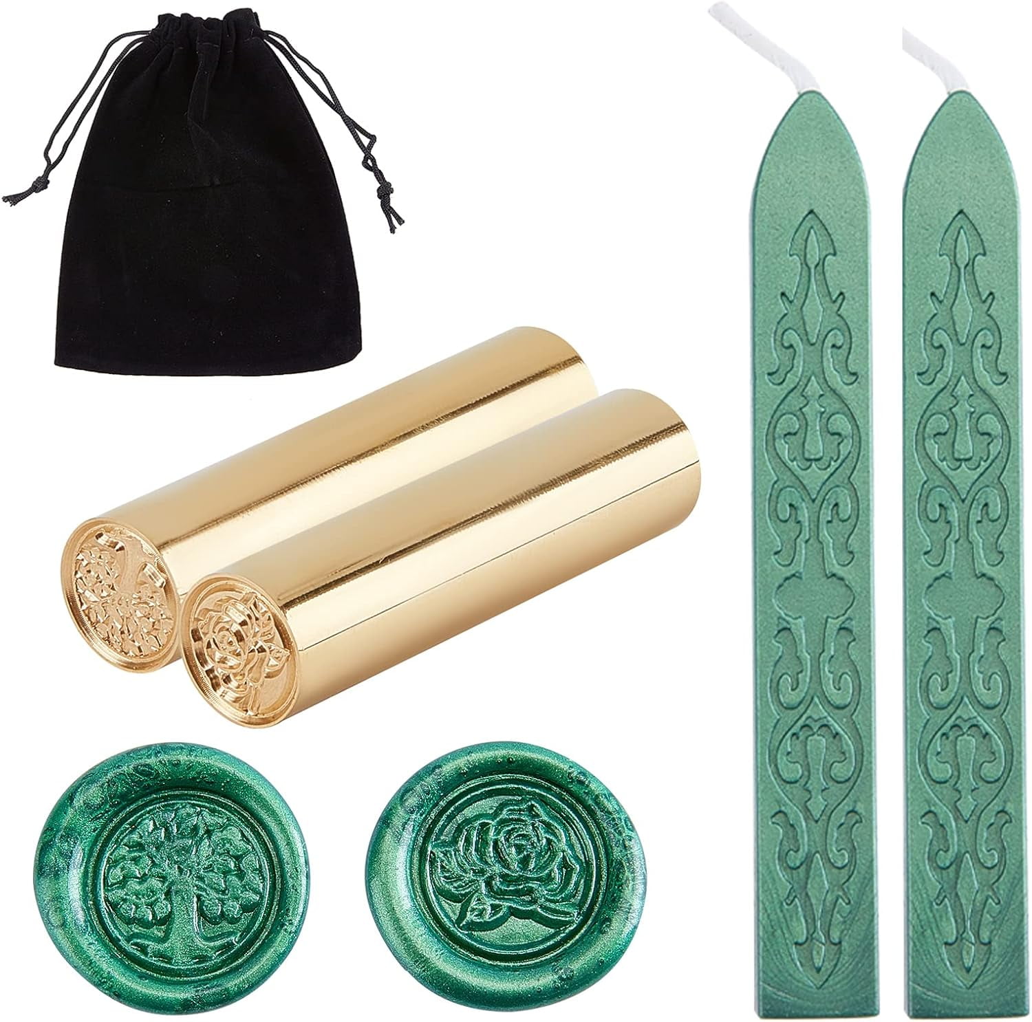 Sealing Wax Stamp Kit 2PCS Wax Seal Stamps 15mm Tree of Life & Rose ...