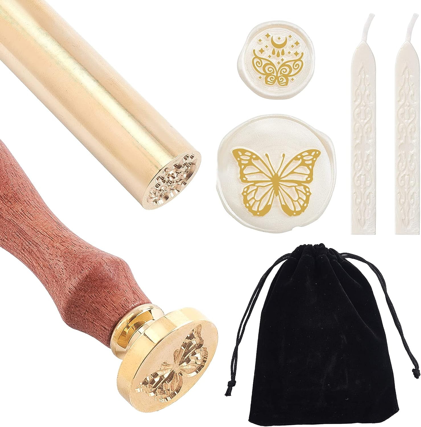 Sealing Wax Stamp Kit Butterfly Wax Seal Stamps 25mm and 15mm in ...