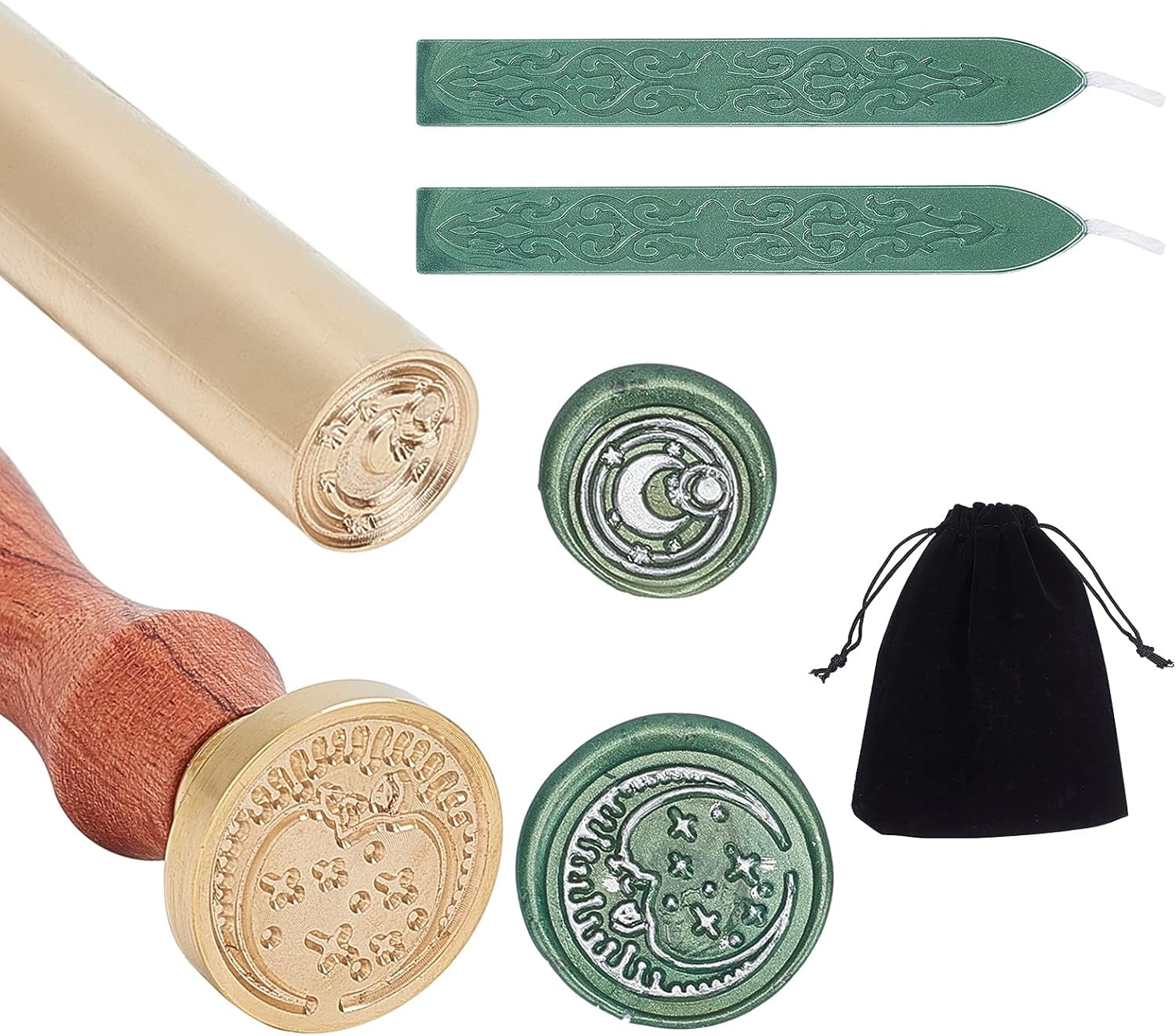 Sealing Wax Stamp Kit Moon Wax Seal Stamps 25mm and 15mm in Diameter ...
