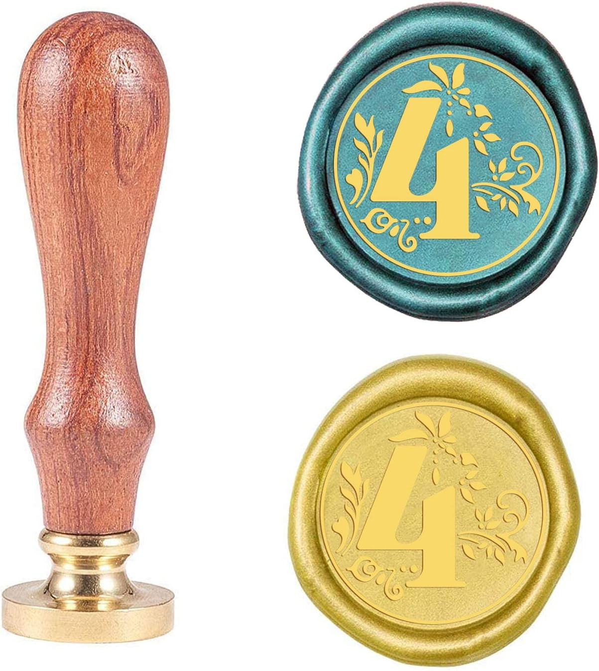 Sealing Wax Stamps Number 4 Arabic Numerals Four Vintage Retro Sealing ...