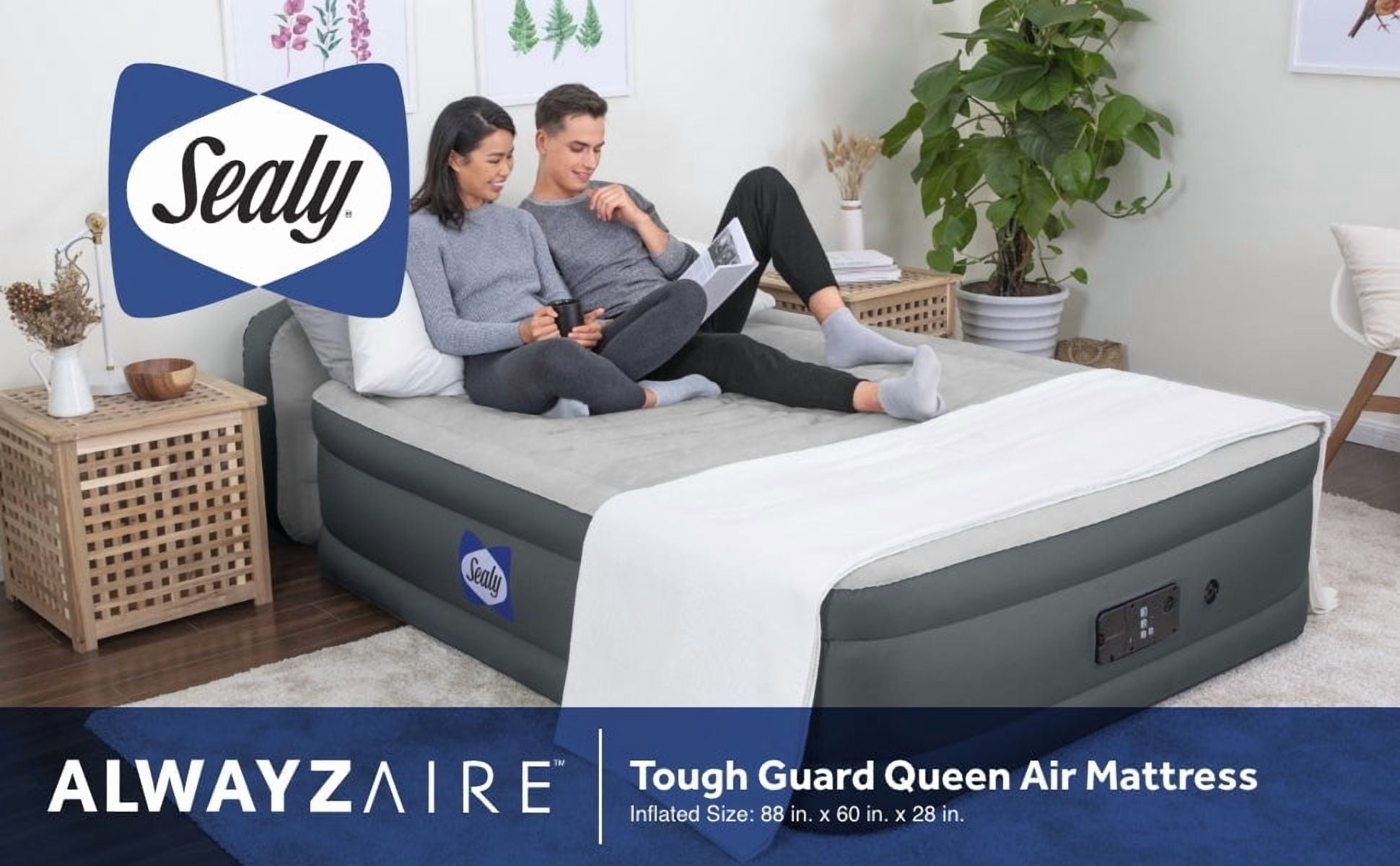Sealy AlwayzAire Inflatable Bed - Queen, Tough Guard Air Mattress ...