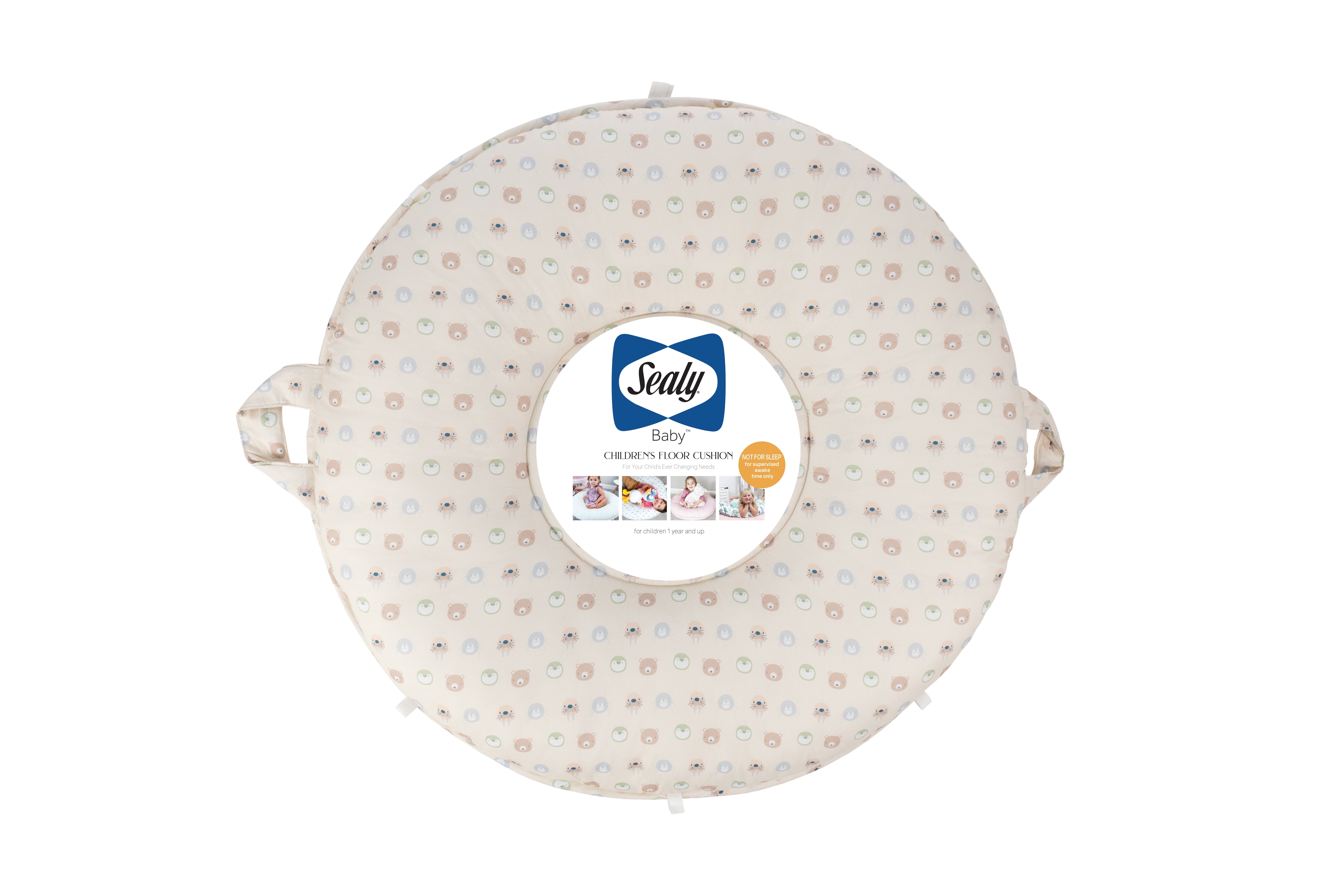 Sealy Children's Floor Cushion - Animal Faces and Beige - Walmart.com