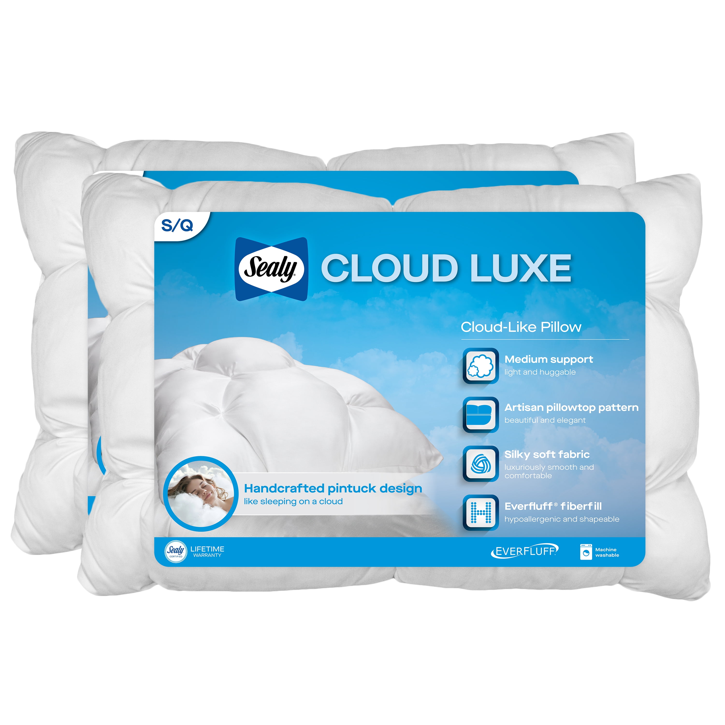 Sealy ® Down Alternative Cloud Luxe Bed Pillows, Standard/Queen ...